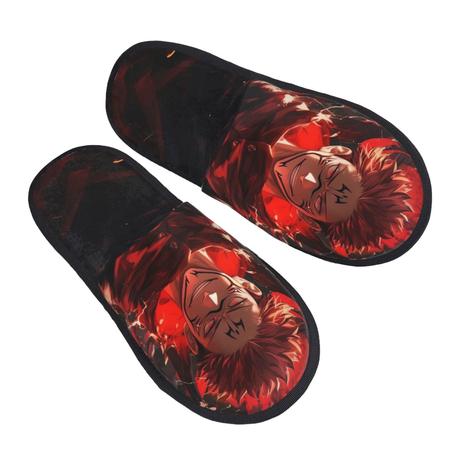 Jujutsu Kaisen Ryomen Sukuna Furry Slippers For Men Women Fuzzy House ...