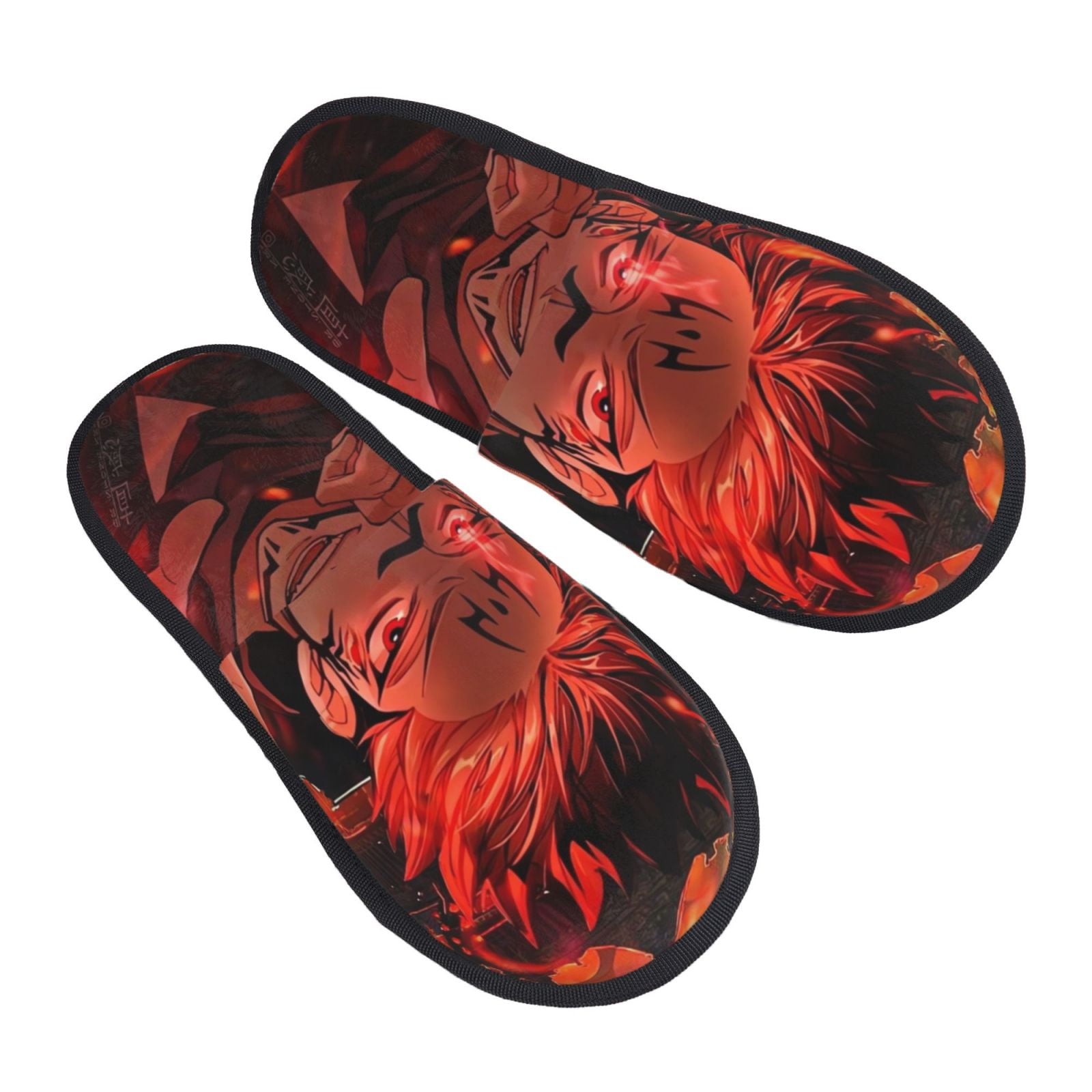 Jujutsu Kaisen Ryomen Sukuna Furry Slippers For Men Women Fuzzy House ...
