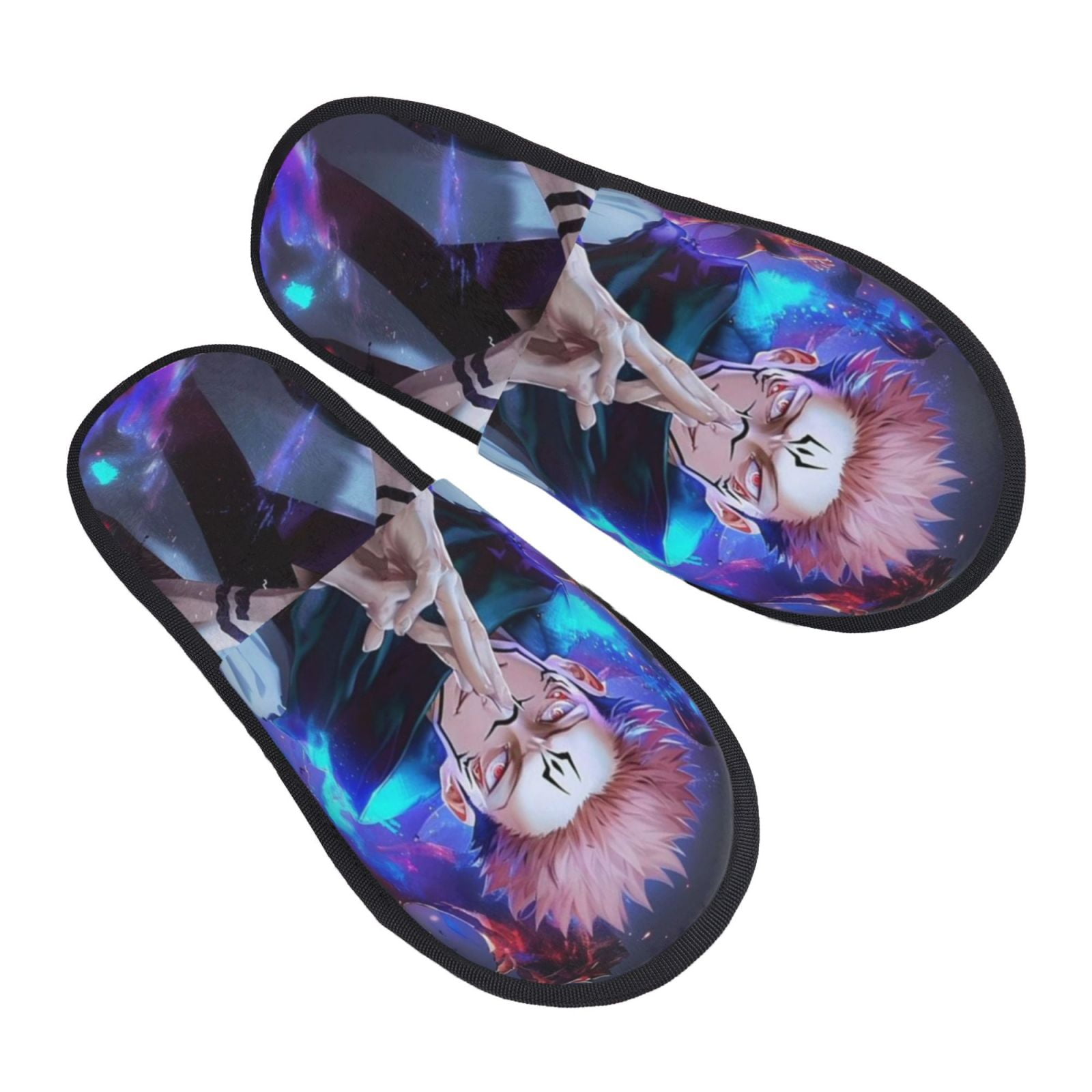 Jujutsu Kaisen Ryomen Sukuna Furry Slippers For Men Women Fuzzy House ...