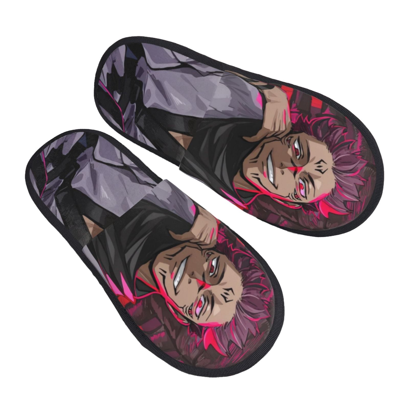 Jujutsu Kaisen Ryomen Sukuna Furry Slippers For Men Women Fuzzy House ...
