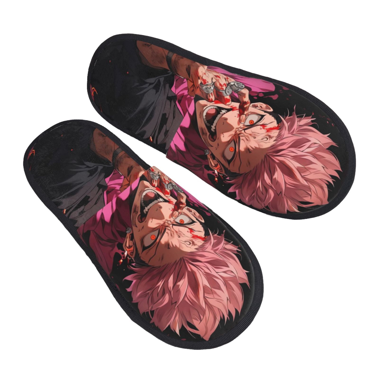 Jujutsu Kaisen Ryomen Sukuna Furry Slippers For Men Women Fuzzy House ...