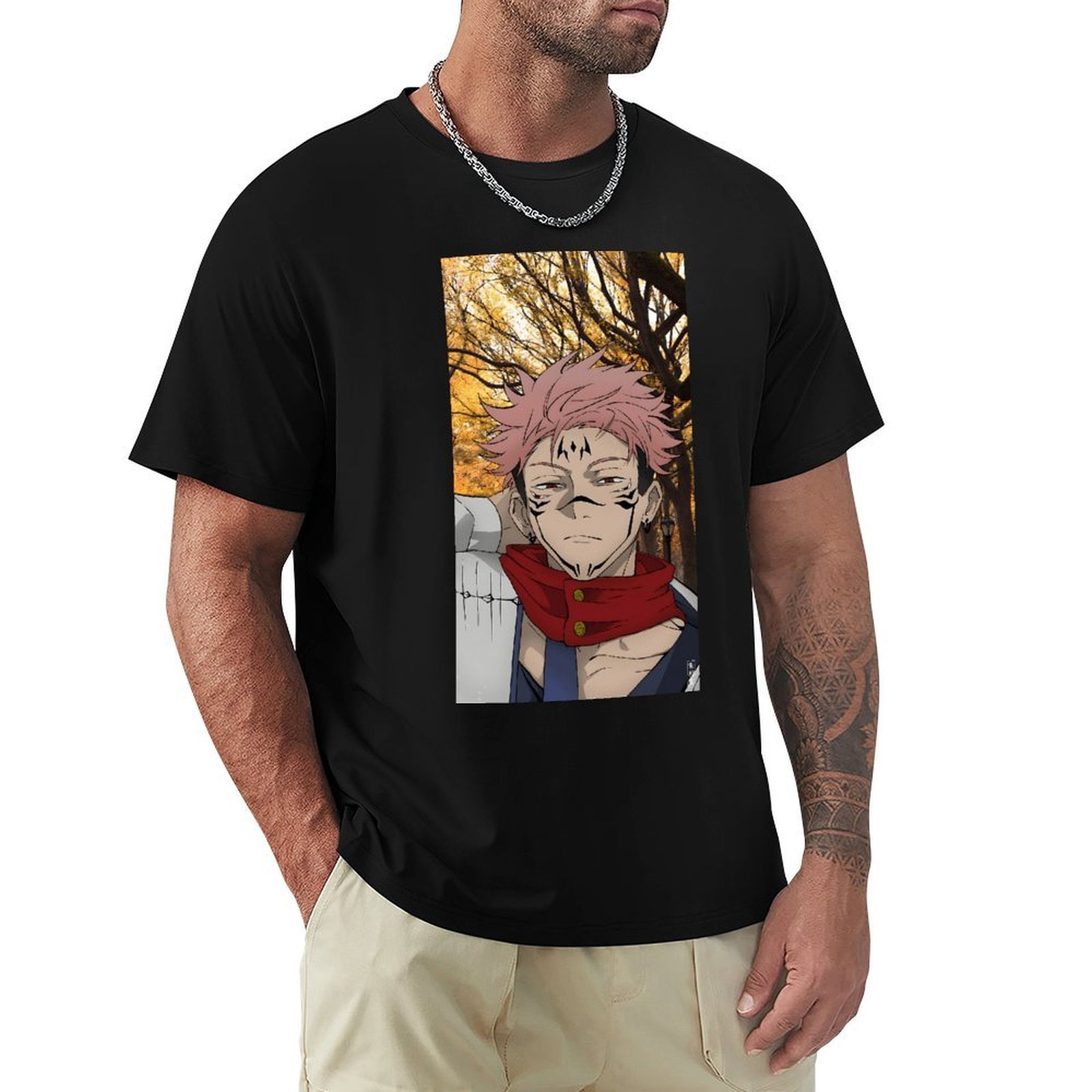Jujutsu Kaisen Ryomen Sukuna Men's Cotton Short Sleeve T-Shirt Crew ...