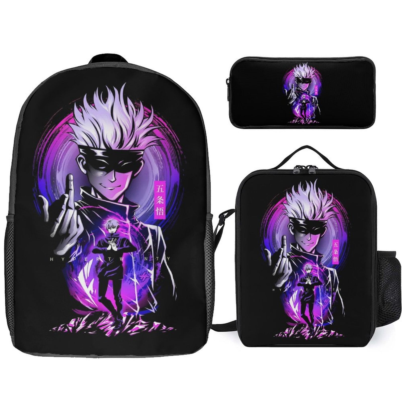 Jujutsu Kaisen Satoru Gojo 3 Piece Backpack Set with Lunch Bag Pencil ...