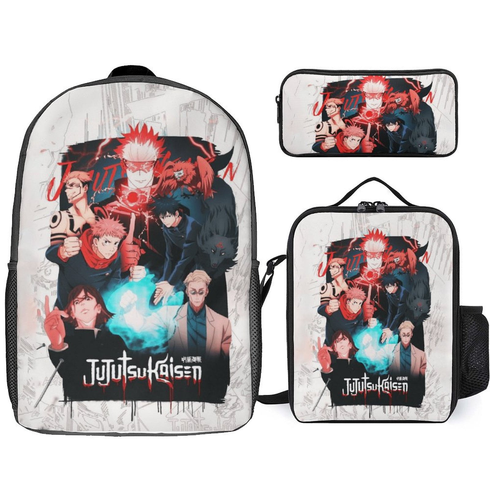 Jujutsu Kaisen Satoru Gojo 3 Piece Backpack Set with Lunch Bag Pencil ...