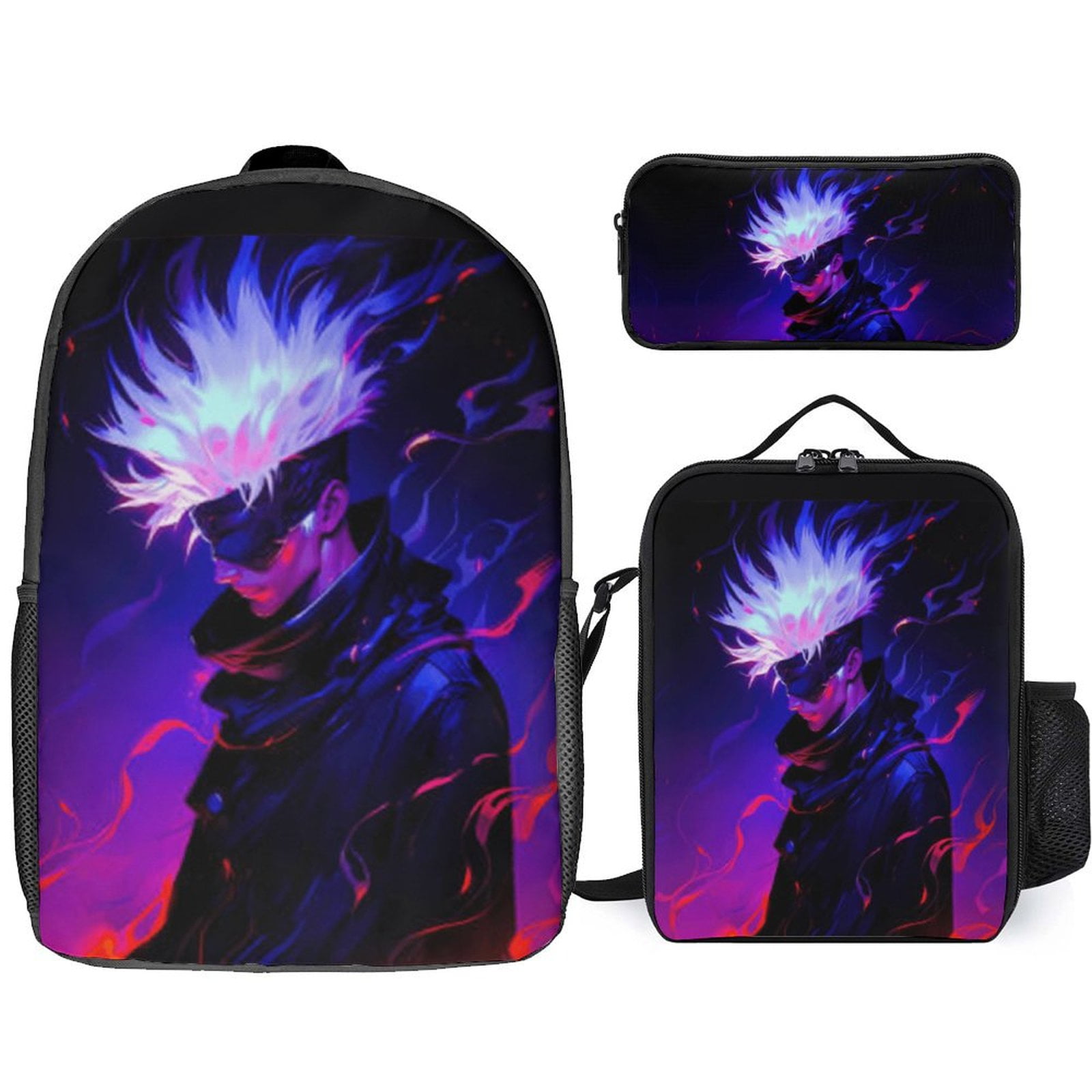 Jujutsu Kaisen Satoru Gojo 3 Piece Backpack Set with Lunch Bag Pencil ...