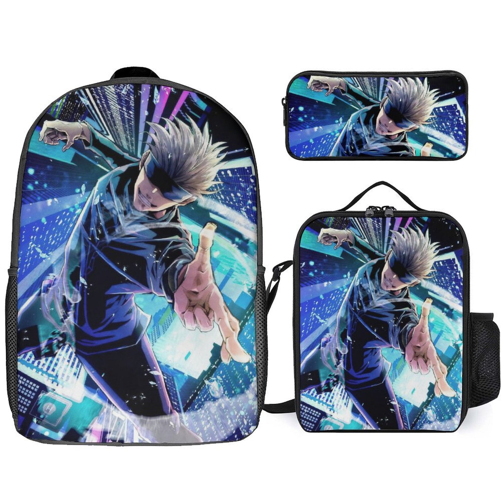 Jujutsu Kaisen Satoru Gojo 3 Piece Backpack Set with Lunch Bag Pencil ...