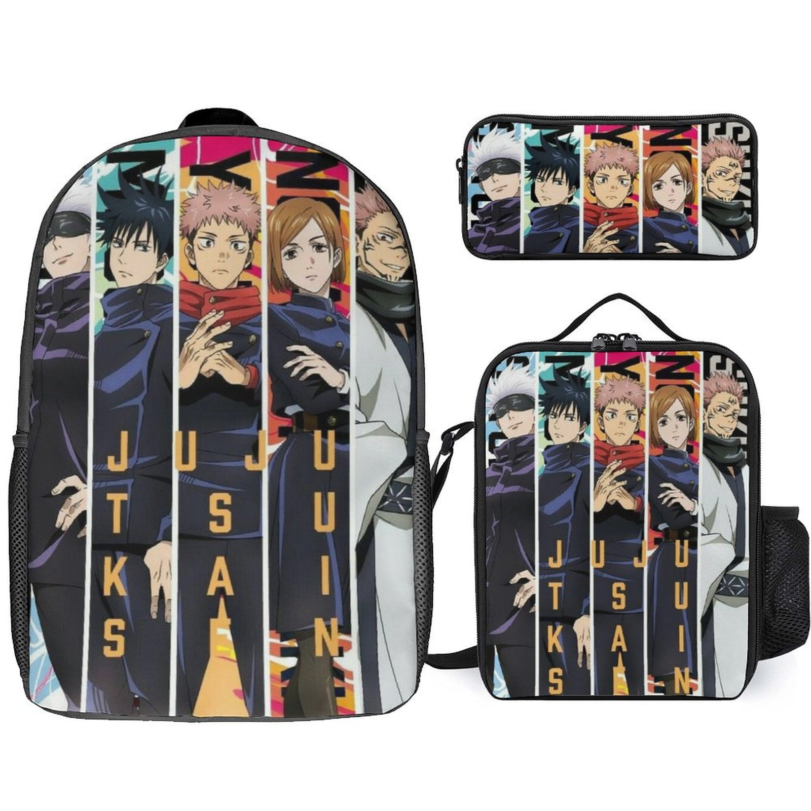 Jujutsu Kaisen Satoru Gojo 3 Piece Backpack Set with Lunch Bag Pencil ...
