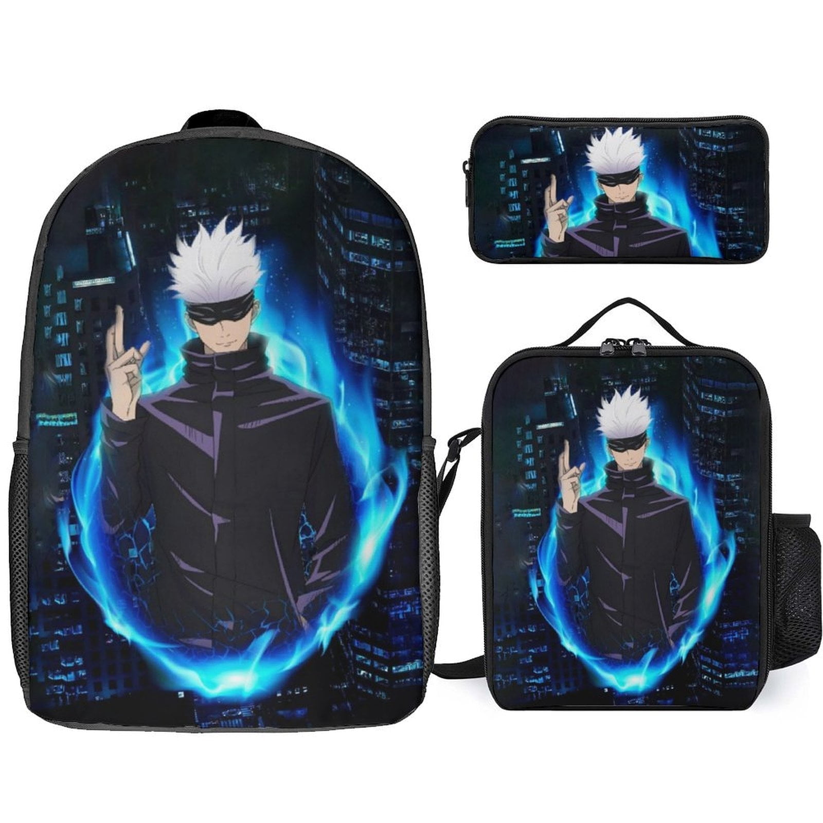 Jujutsu Kaisen Satoru Gojo 3 Piece Backpack Set with Lunch Bag Pencil ...
