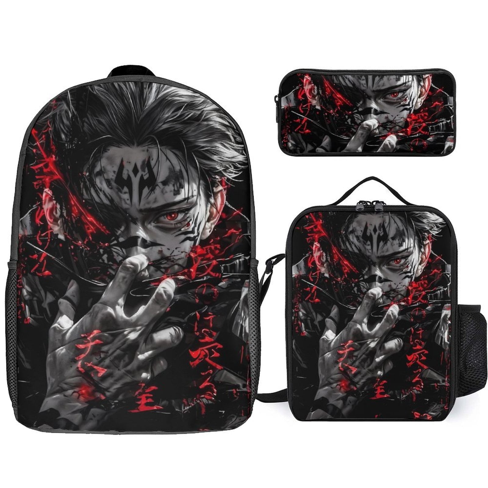 Jujutsu Kaisen Satoru Gojo 3 Piece Backpack Set with Lunch Bag Pencil ...