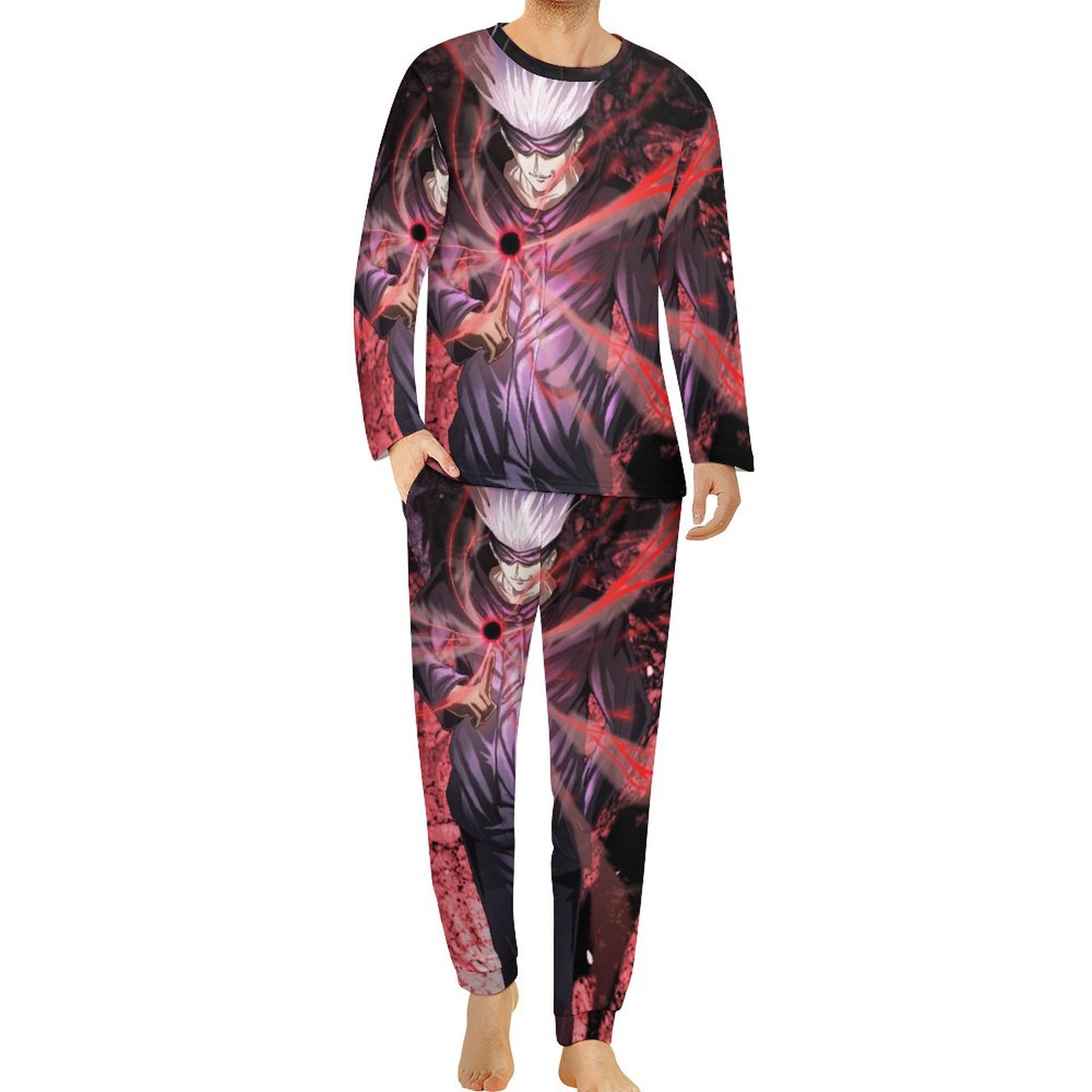 Jujutsu Kaisen Satoru Gojo Adult Pajama Suit Long Sleeve Sleepwear Top ...