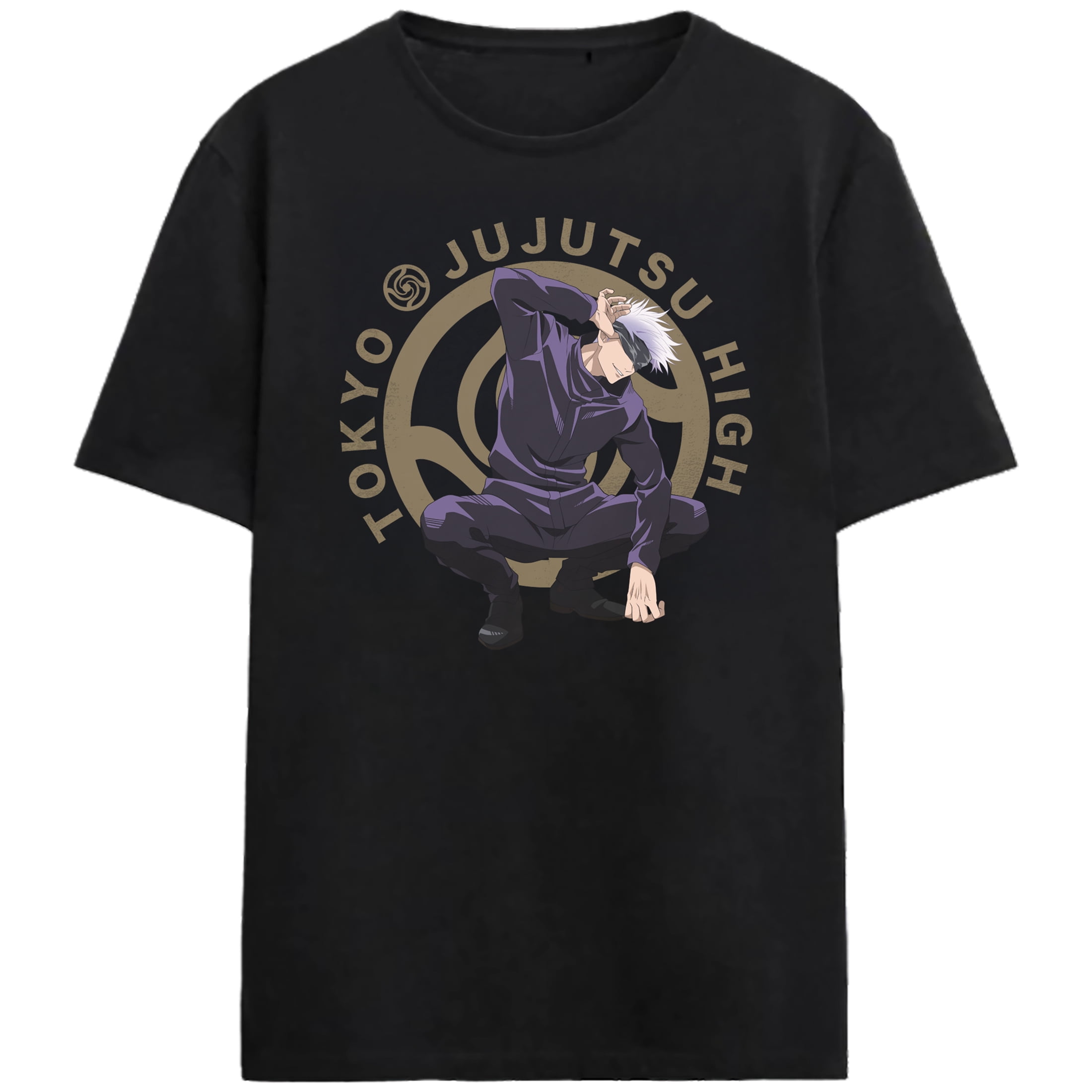 Jujutsu Kaisen Satoru Gojo Logo Adult Black Crew Neck Short Sleeve T ...