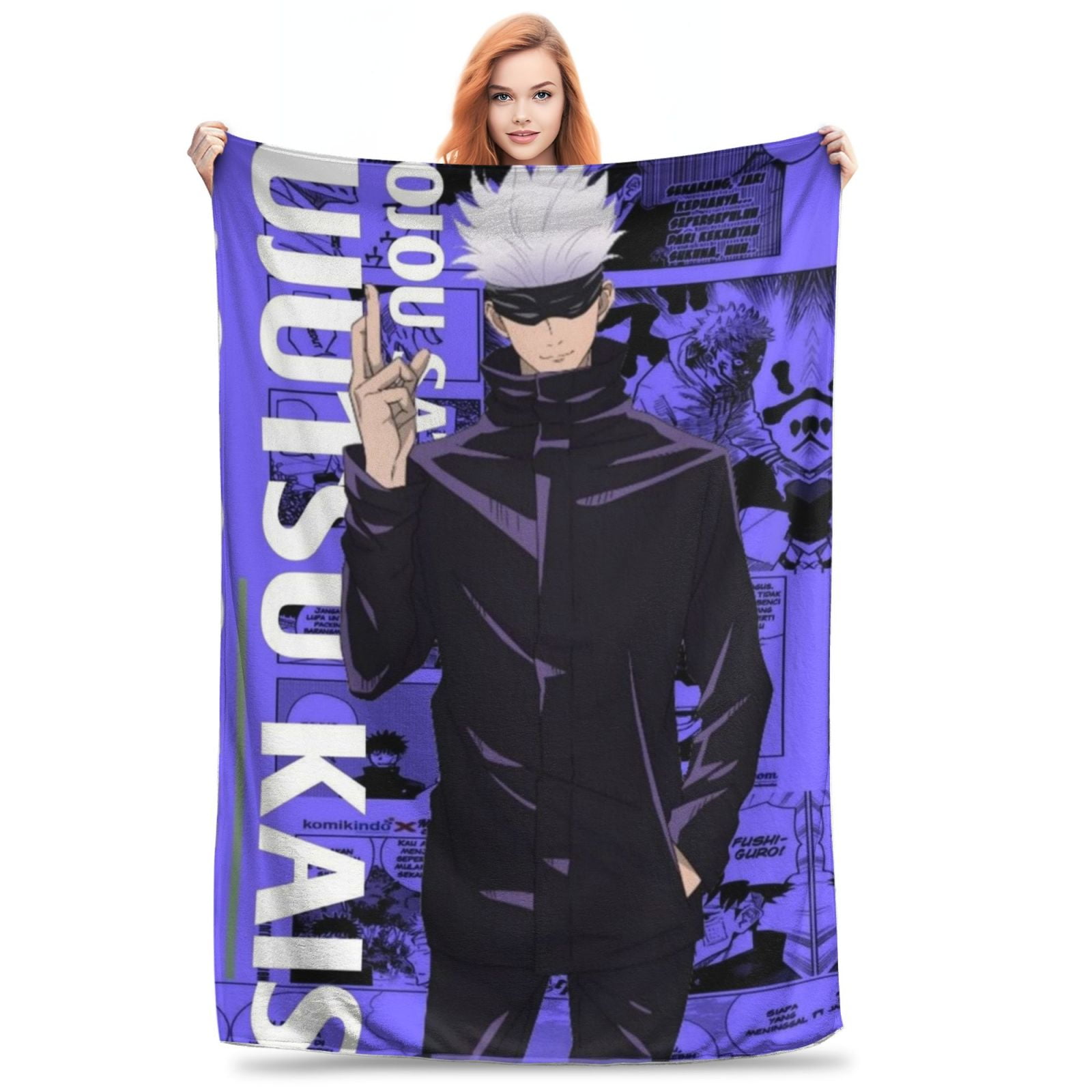 Jujutsu Kaisen Satoru Gojo Super Soft Flannel Blanket Lightweight Throw ...