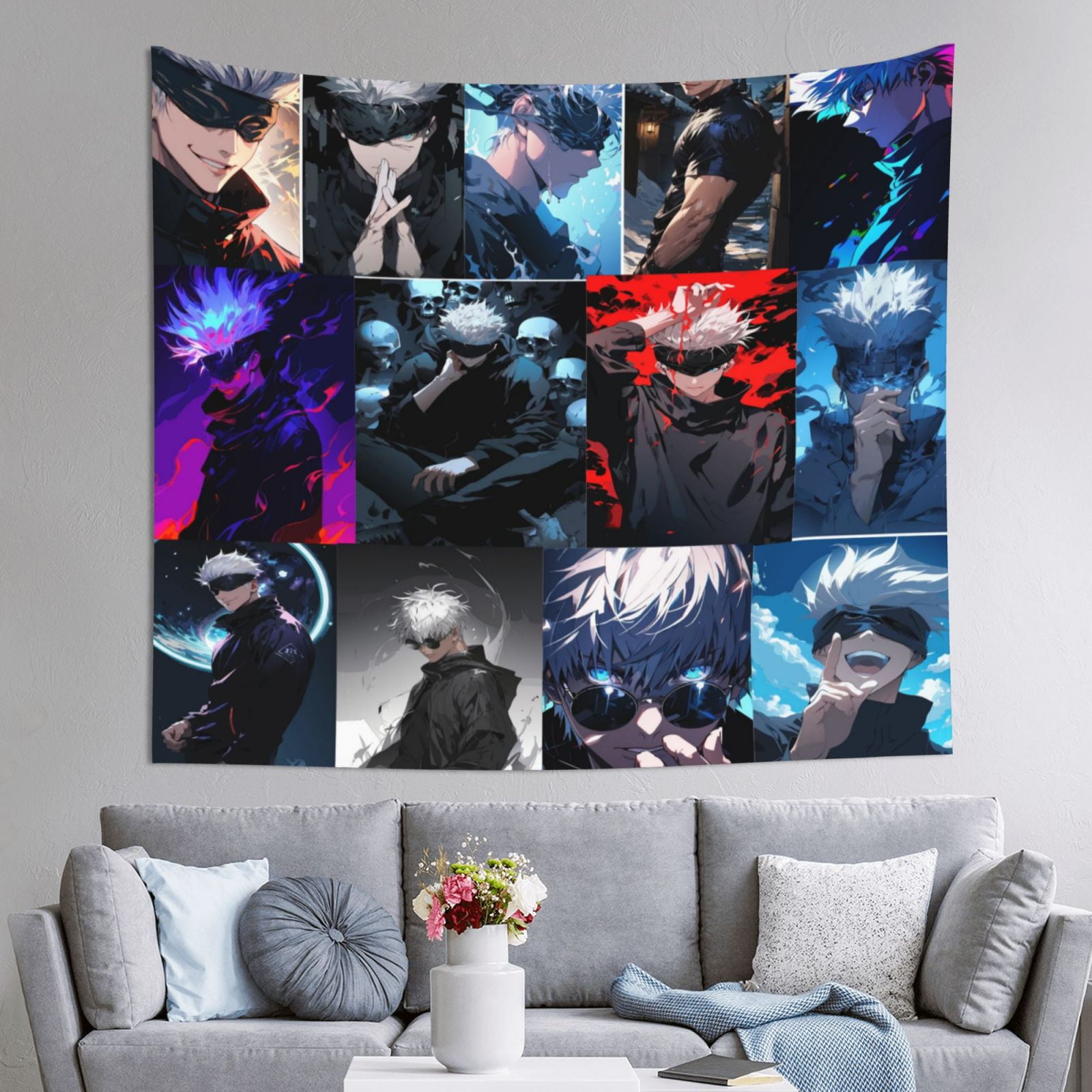 Jujutsu Kaisen Satoru Gojo Tapestry 60x51 inch Wall Hanging Decor Wall ...
