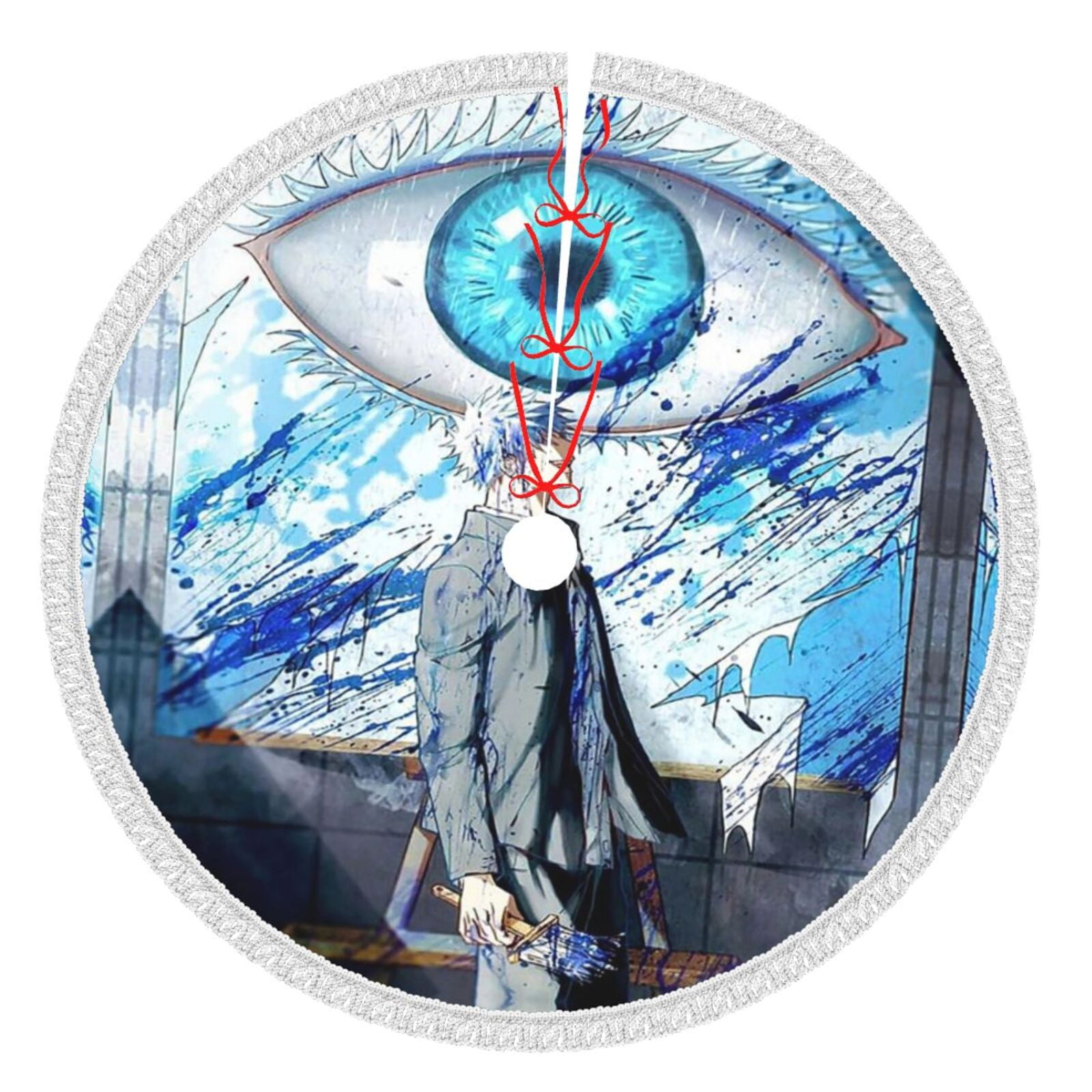 Jujutsu Kaisen Satoru Gojo Tassel Christmas Tree Skirt Xmas Tree Mat ...