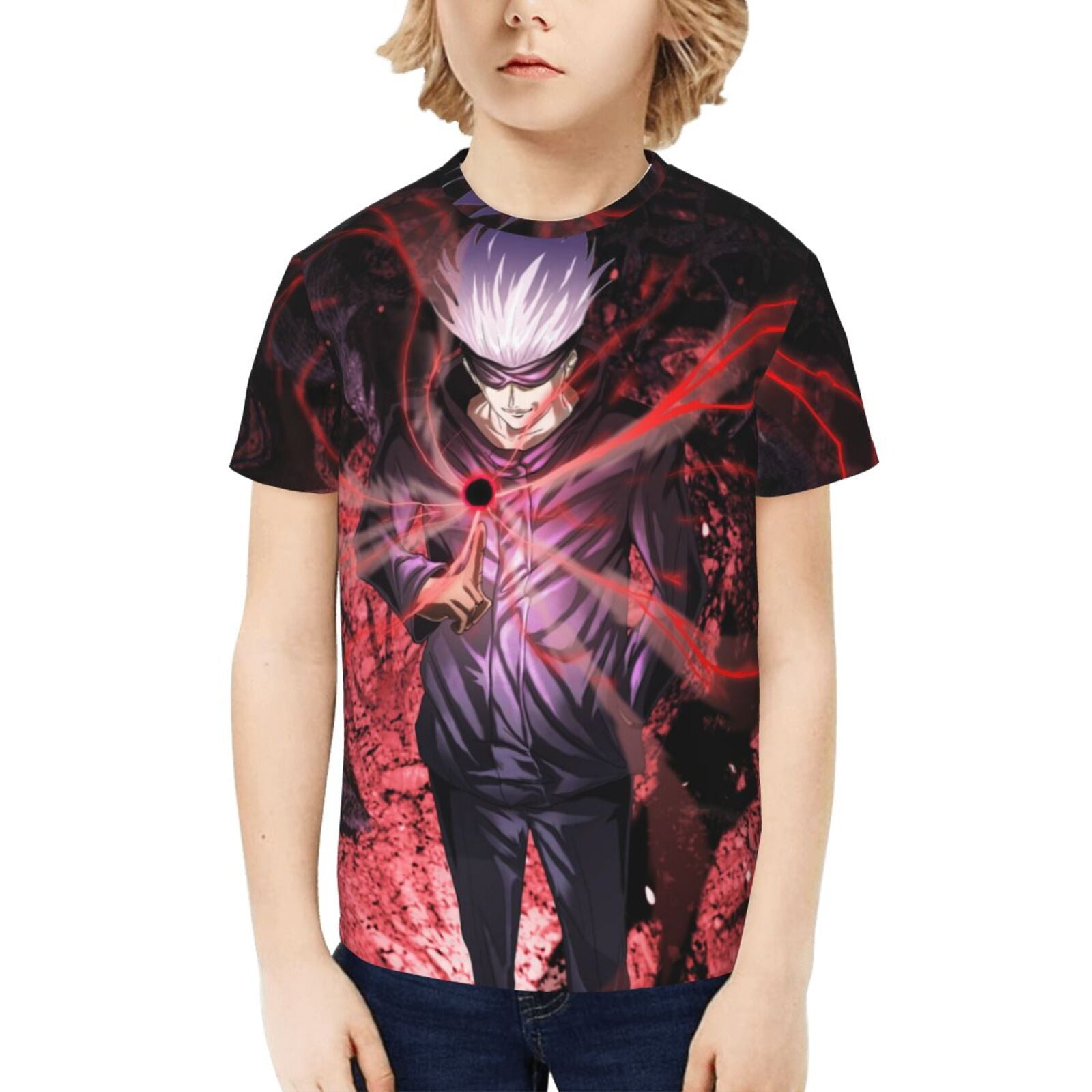 Jujutsu Kaisen Satoru Gojo Teenage T-Shirt Kids Shirts Summer Round Neck Short Sleeve Tees Boys ...