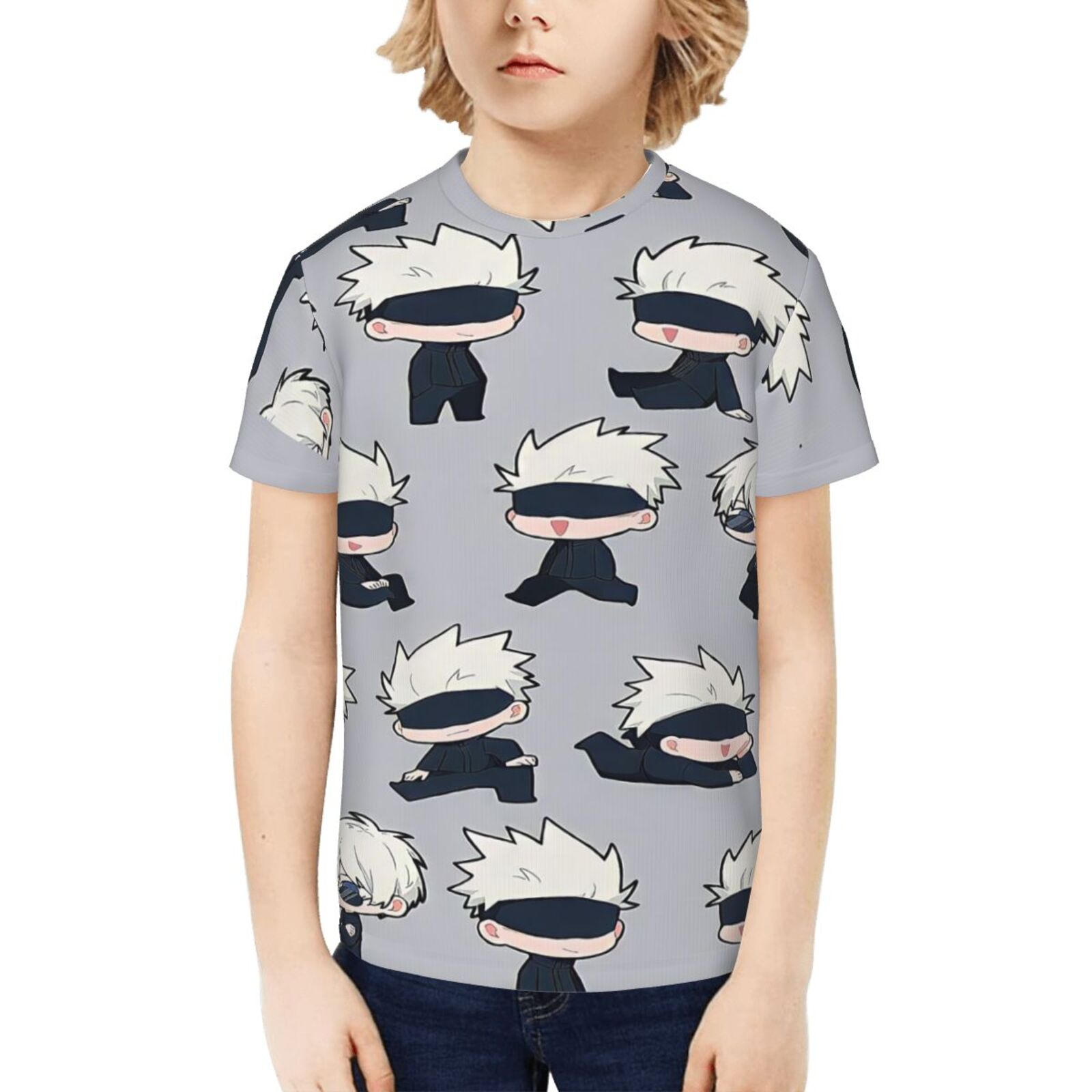 Jujutsu Kaisen Satoru Gojo Teenage T-Shirt Kids Shirts Summer Round Neck Short Sleeve Tees Boys ...