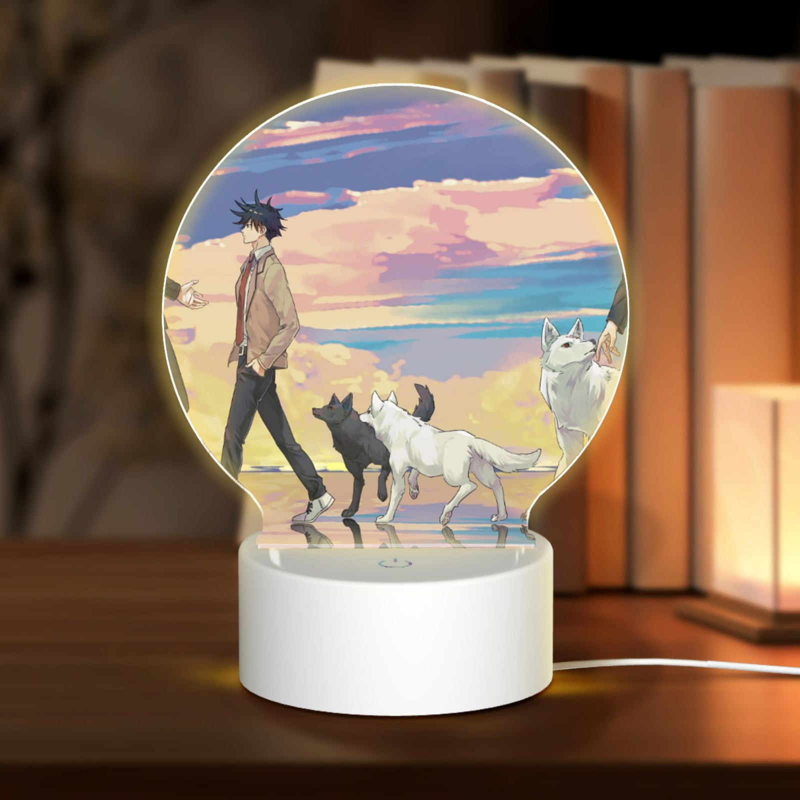 Jujutsu Kaisen Series Round Acrylic Night Light Decoration USB Cable ...