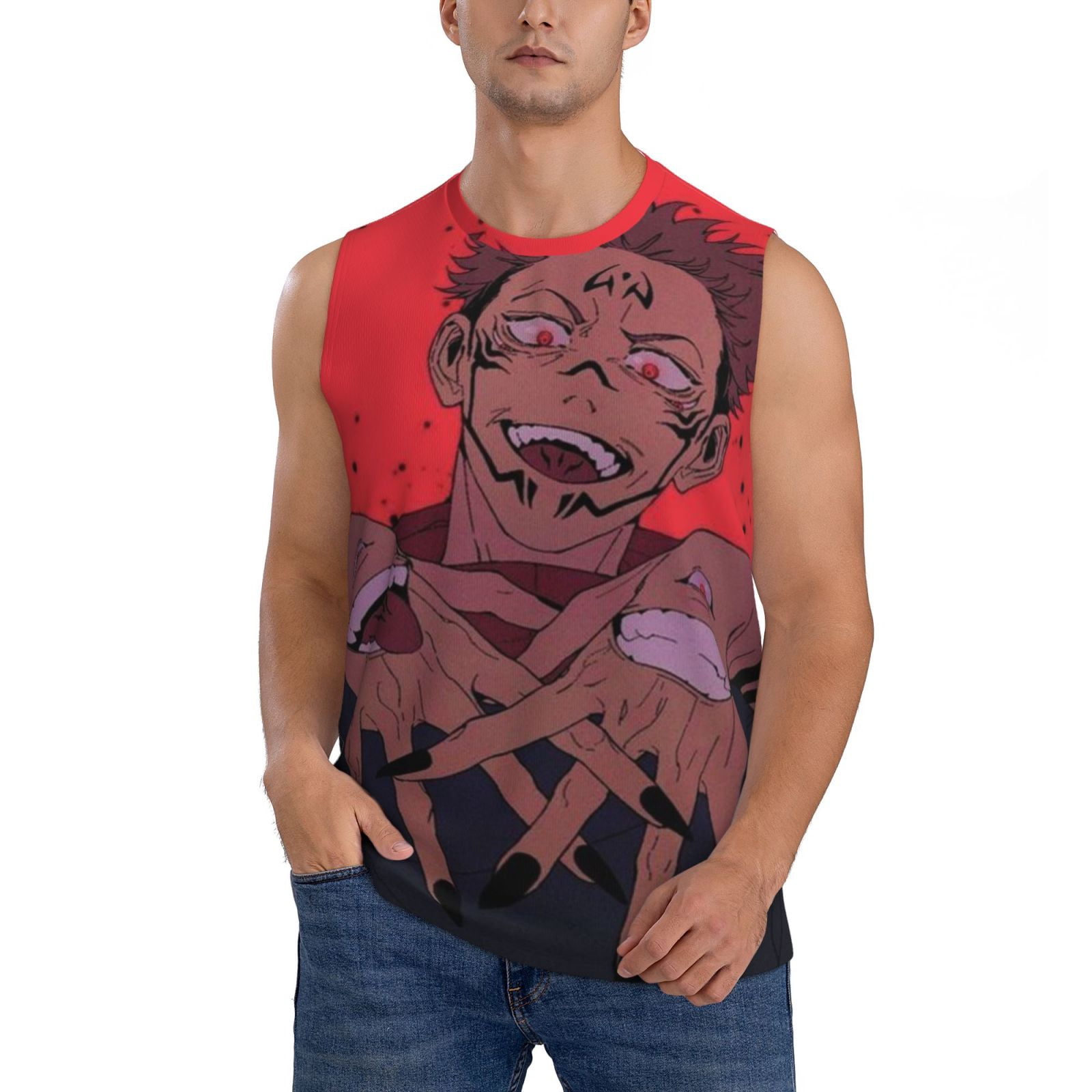 Jujutsu Kaisen Sukuna Anime Men's Tank Top Sleeveless T-shirt Summer ...