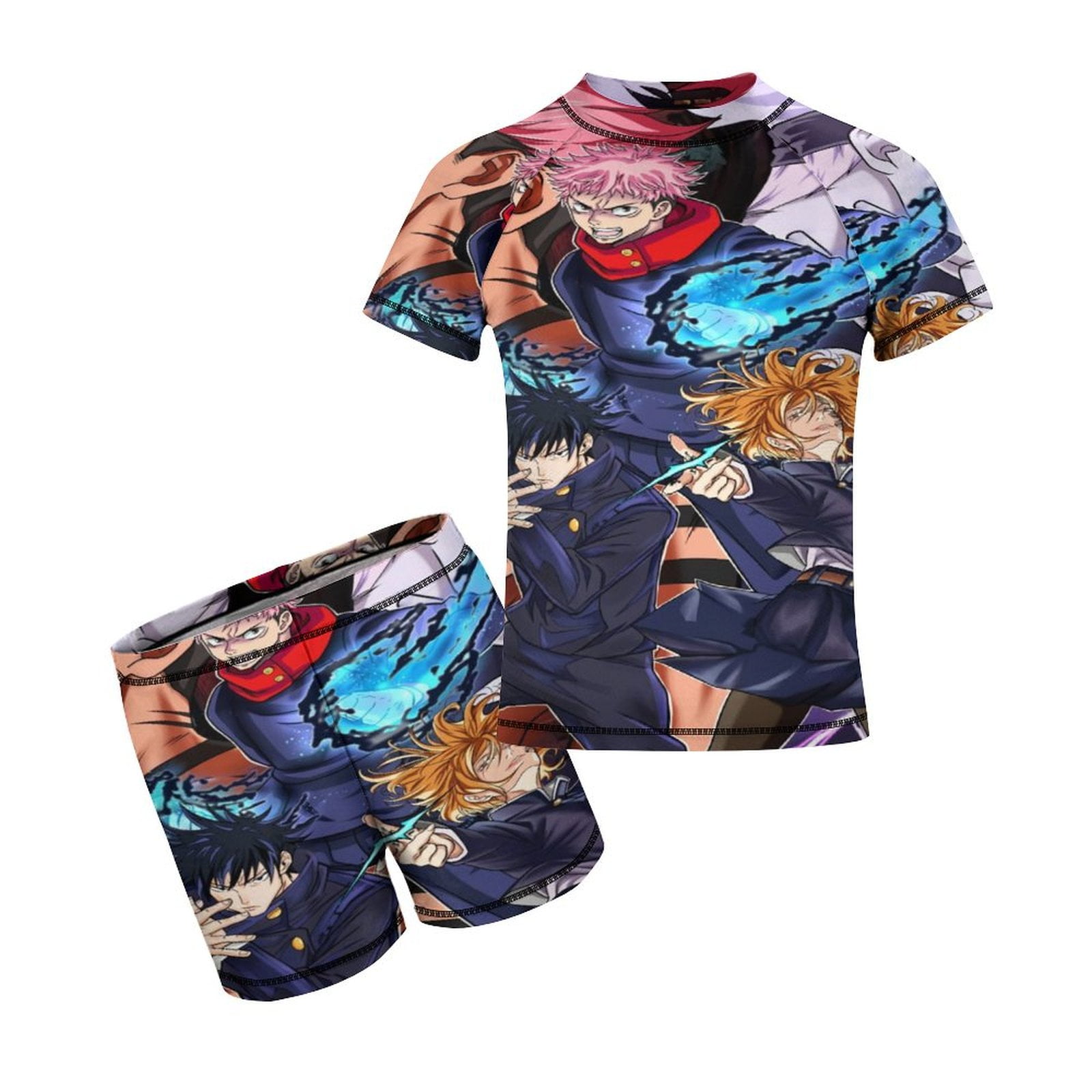 Jujutsu Kaisen Summer Swimwear For Boys 2PCS Rash Guard Sets For Beach ...
