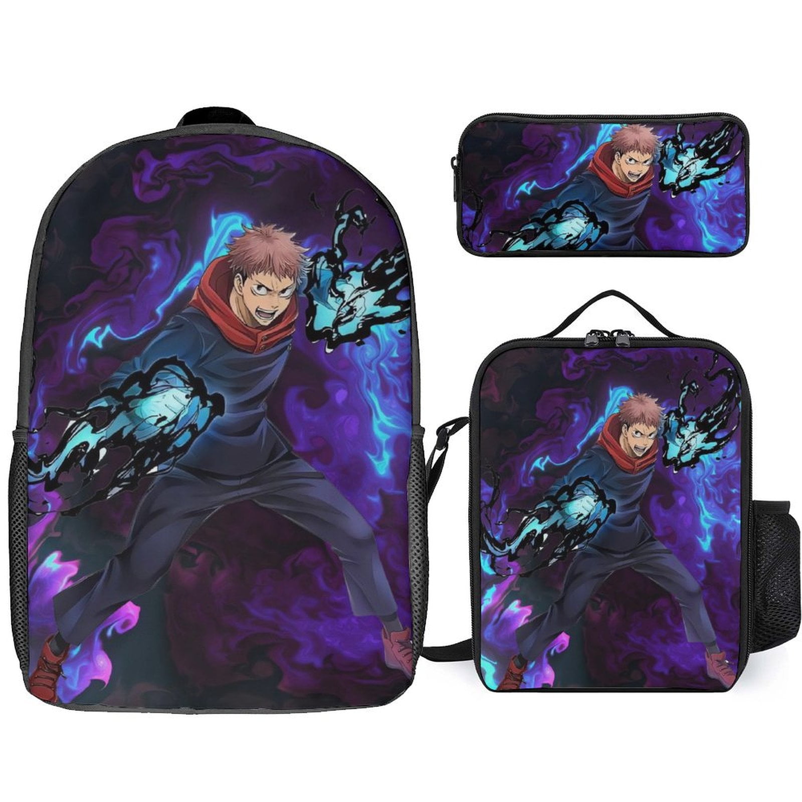 Jujutsu Kaisen Yuji Itadori 3 Piece Backpack Set with Lunch Bag Pencil ...