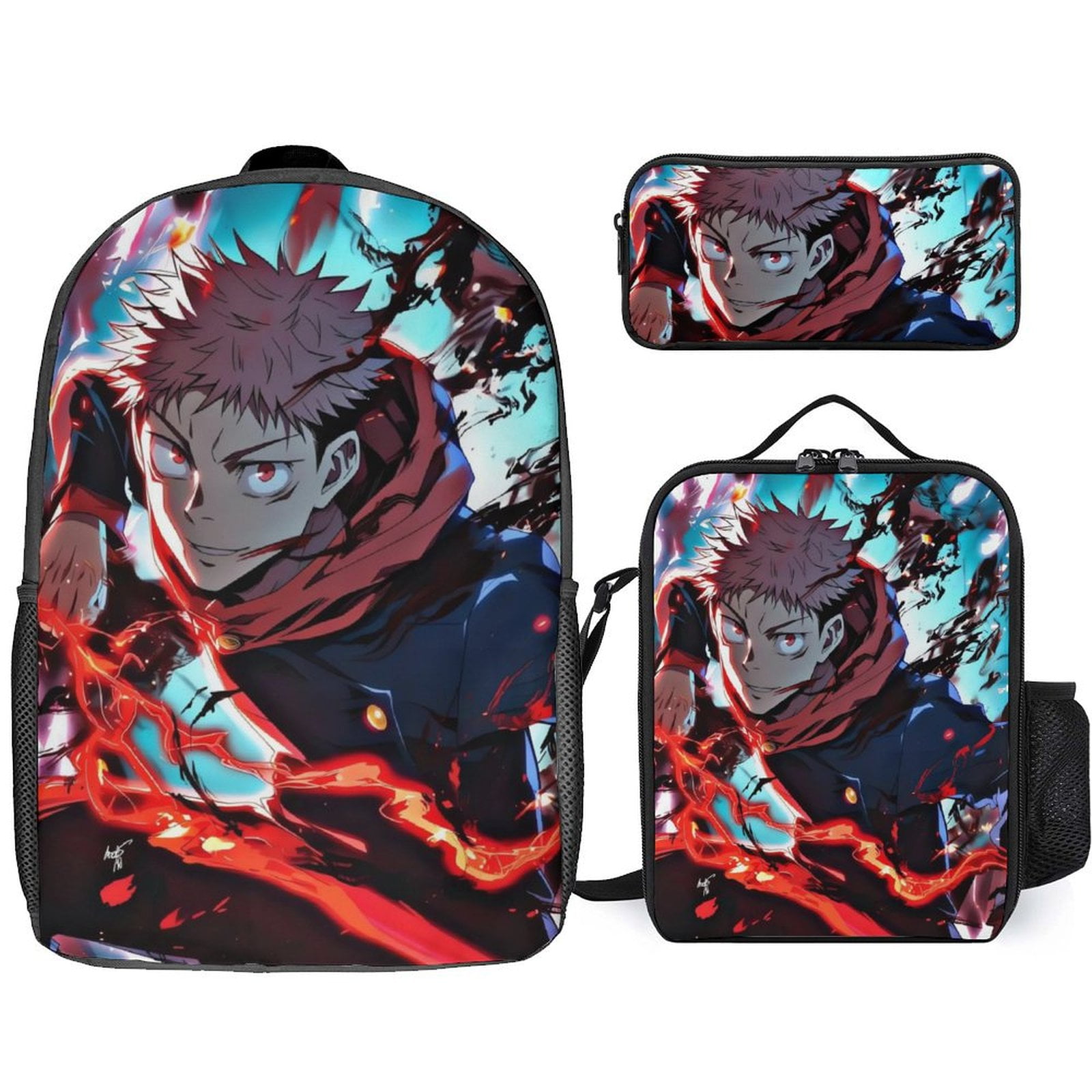Jujutsu Kaisen Yuji Itadori Backpack 3 Piece Set Laptop Work Backpack ...