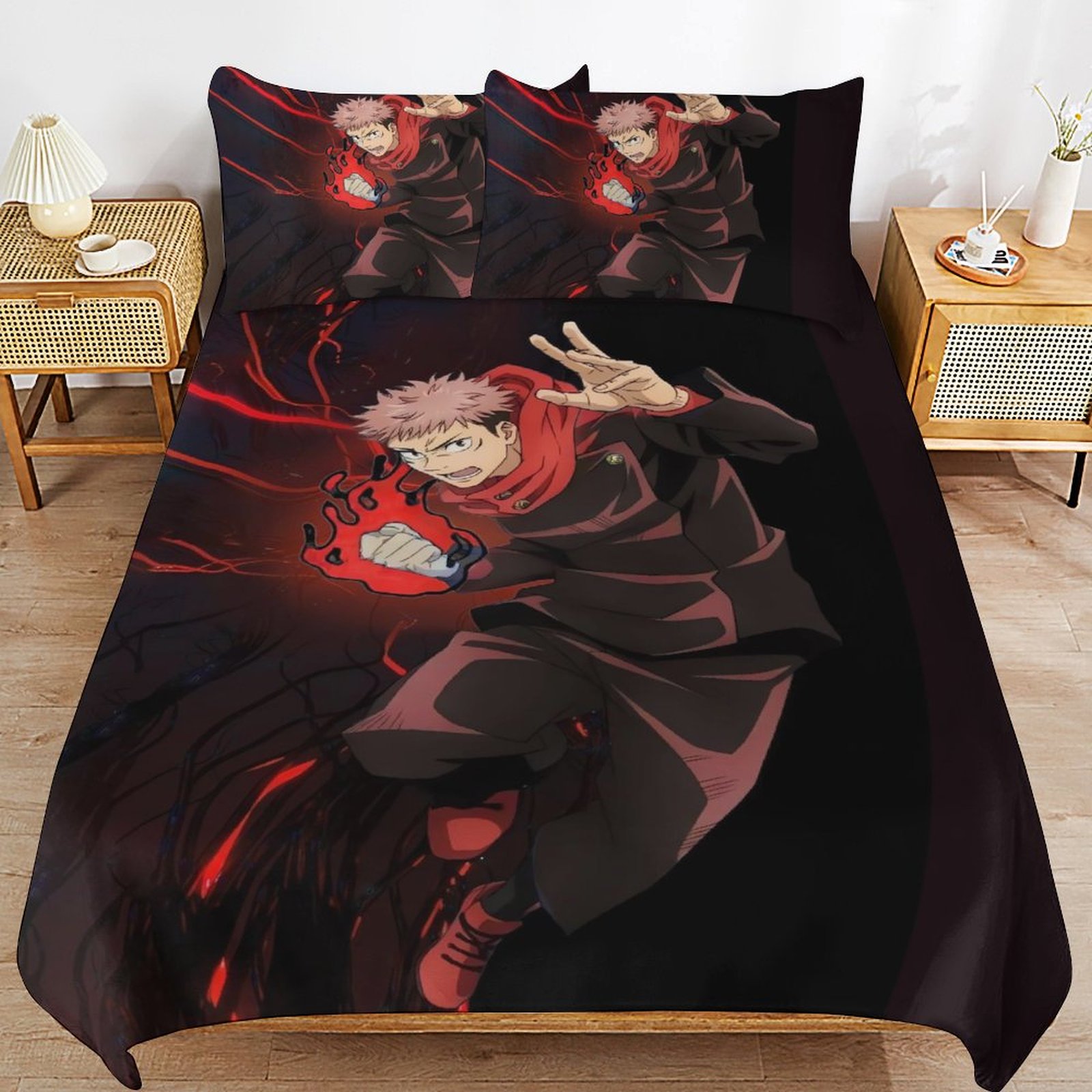 Jujutsu Kaisen Yuji Itadori Bed Duvet Cover Microfiber Bedding Sets 3D ...