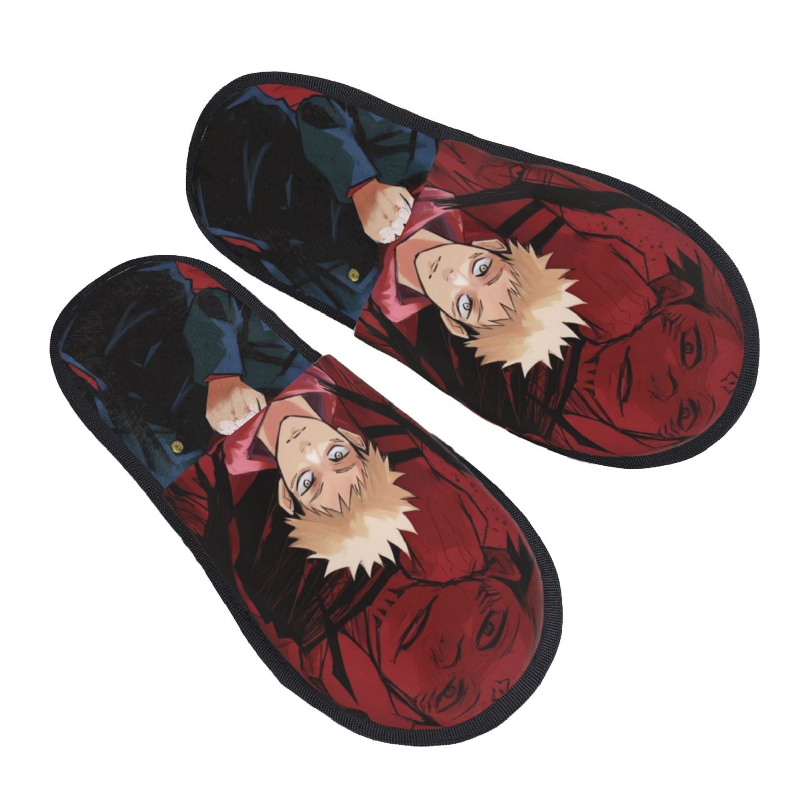 Jujutsu Kaisen Yuji Itadori Furry Slippers For Men Women Fuzzy House ...