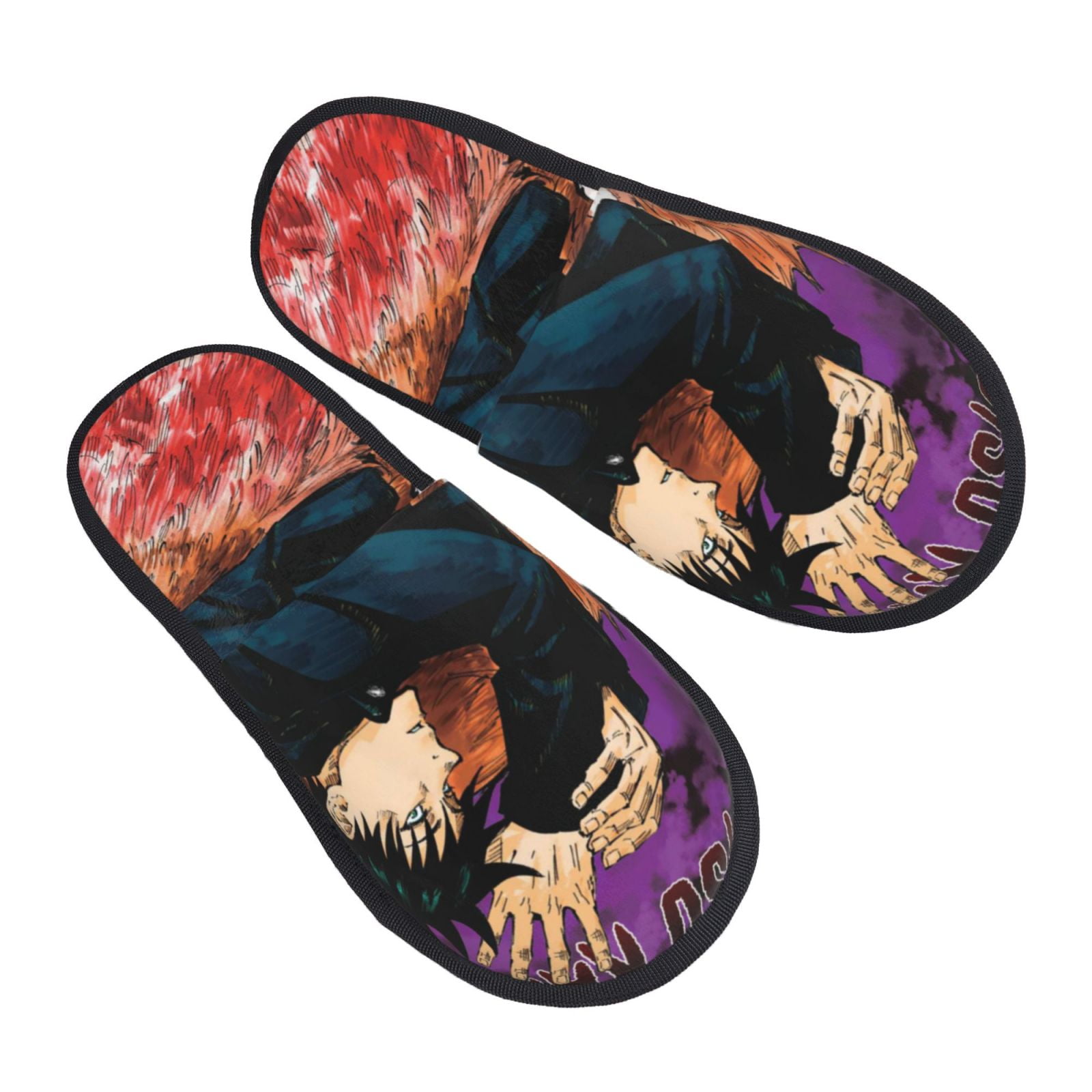 Jujutsu Kaisen Yuji Itadori Furry Slippers For Men Women Fuzzy House ...