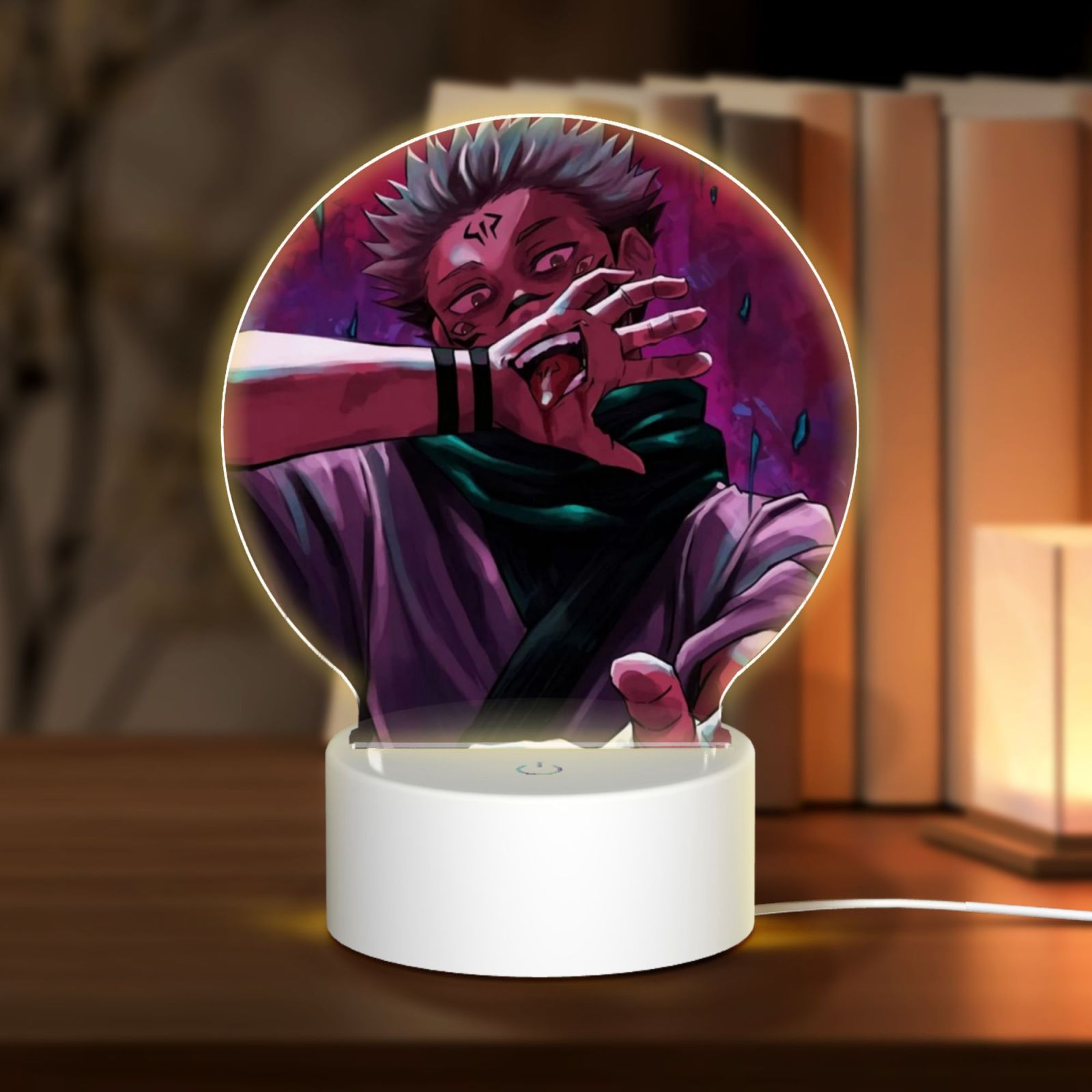 Jujutsu Kaisen Yuji Itadori Round Acrylic Night Light Decoration USB ...