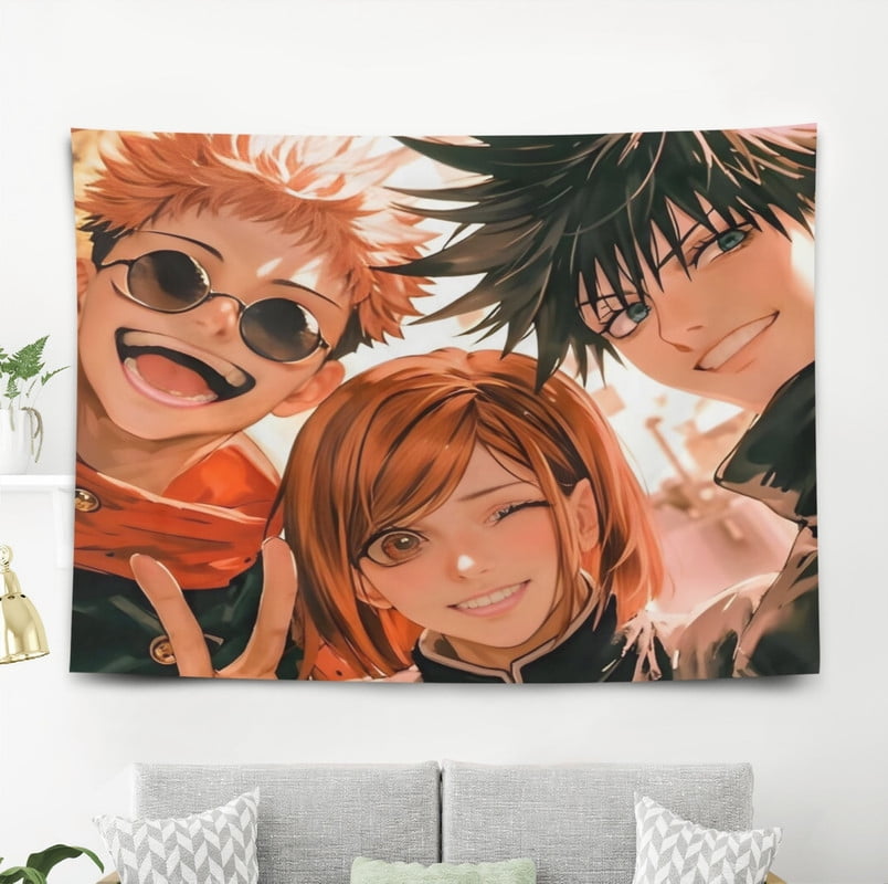 Jujutsu Kaisen pattern wall hanging 50*60 inches high-quality peach ...