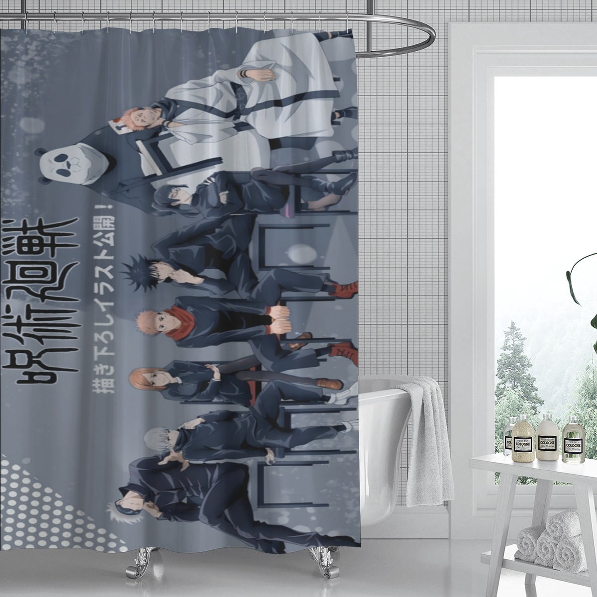 Jujutsu Kaisen shower curtain showcases an iconic print, is waterproof ...