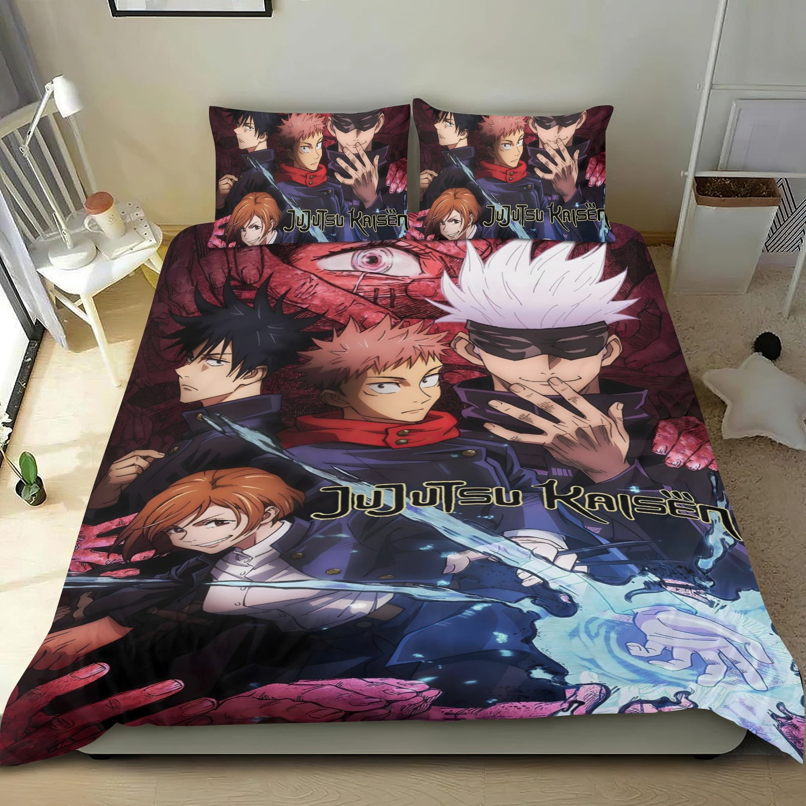 Jujutsu Kaisen-themed Bed Sheet Set Three Piece Set Comfortable And ...