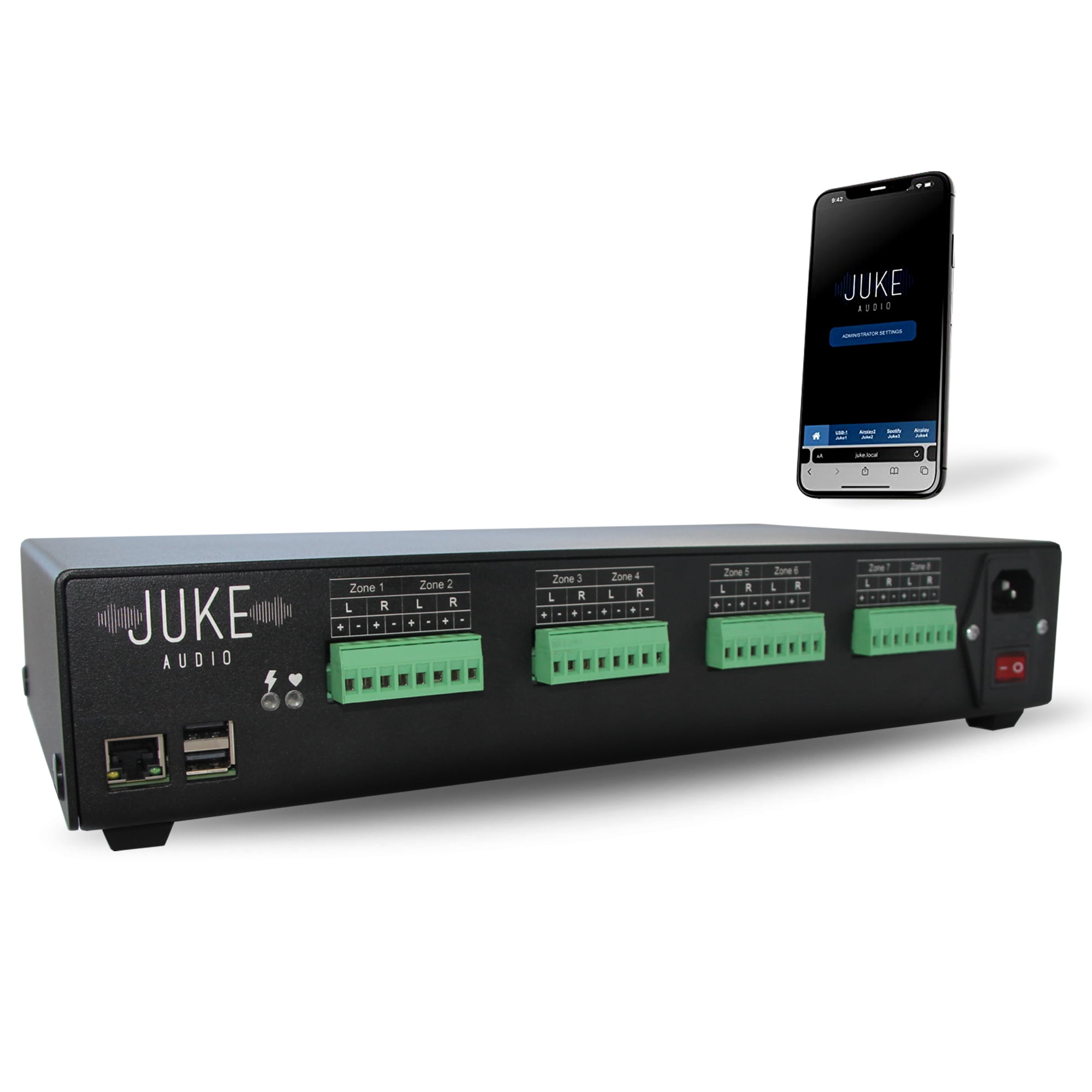 Juke-8 Professional Whole Home Sound: 8-Zone, 16-Channel Amplifier w ...