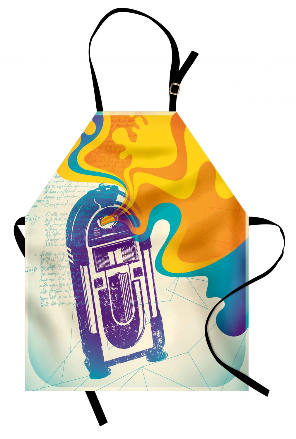 Jukebox Apron Retro Vintage Radio Music Box with Marigold Yellow ...