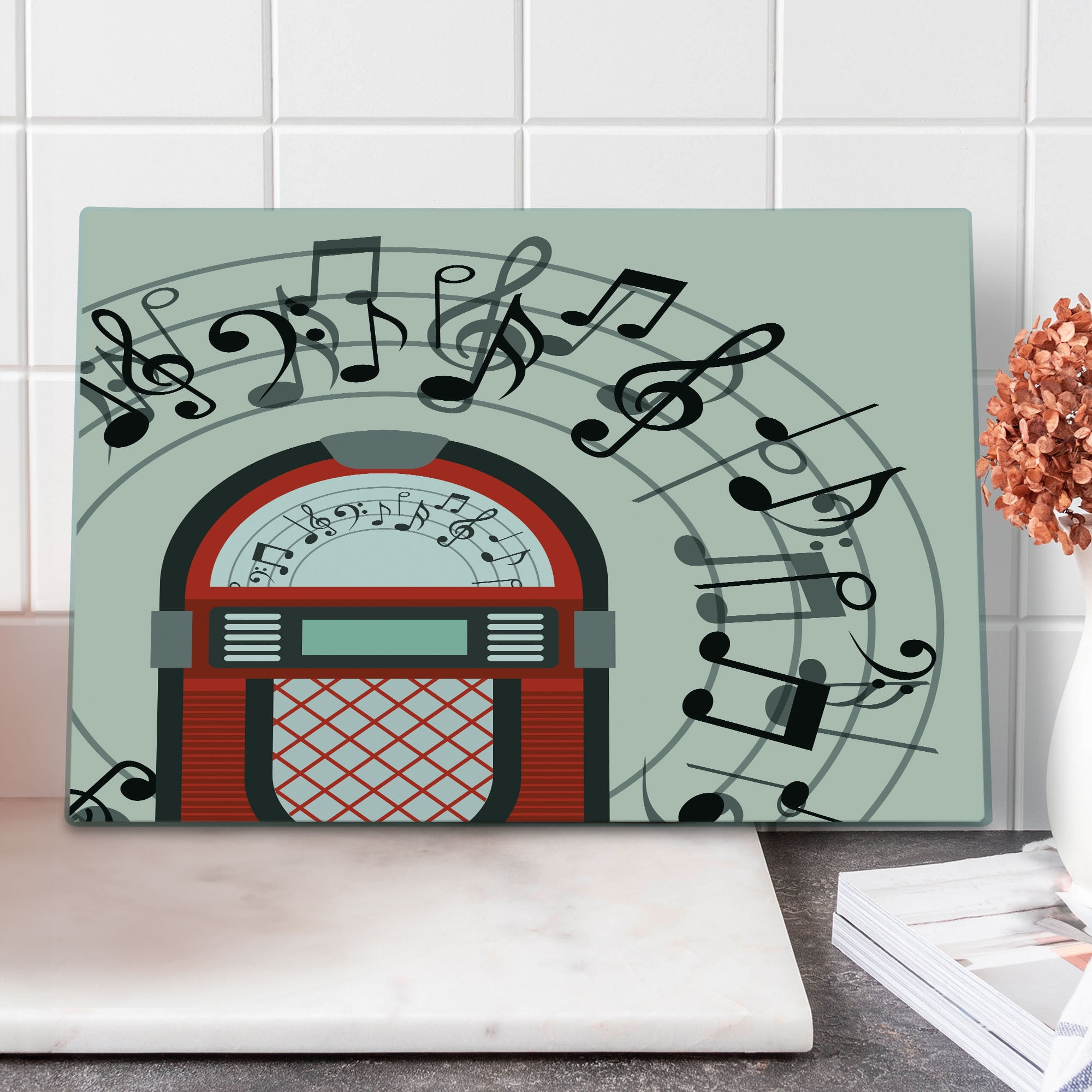 Jukebox Cutting Board, Cartoon Antique Old Vintage Radio Music Box ...