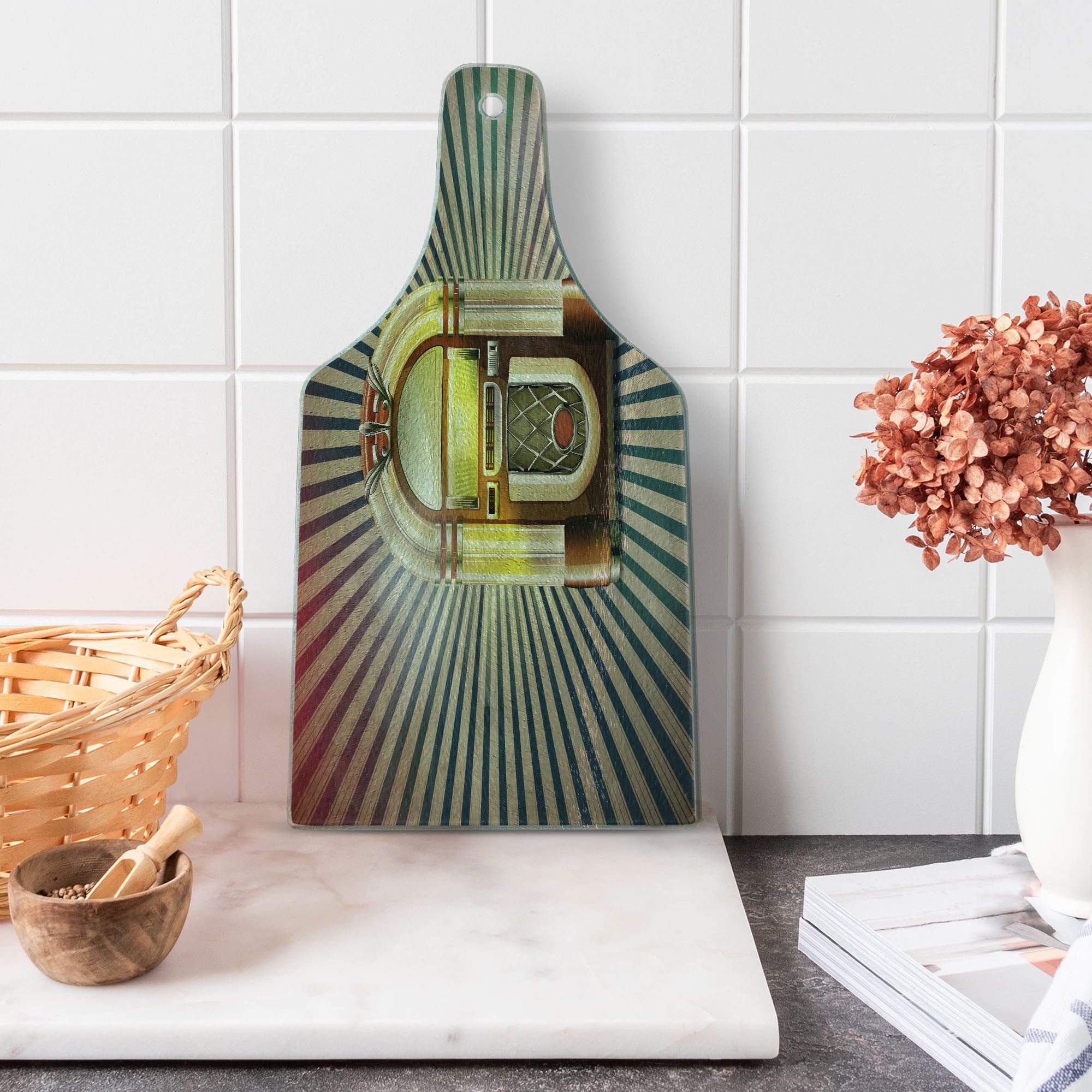 Jukebox Cutting Board, Retro Vintage 50s Pin up Inspired Striped ...