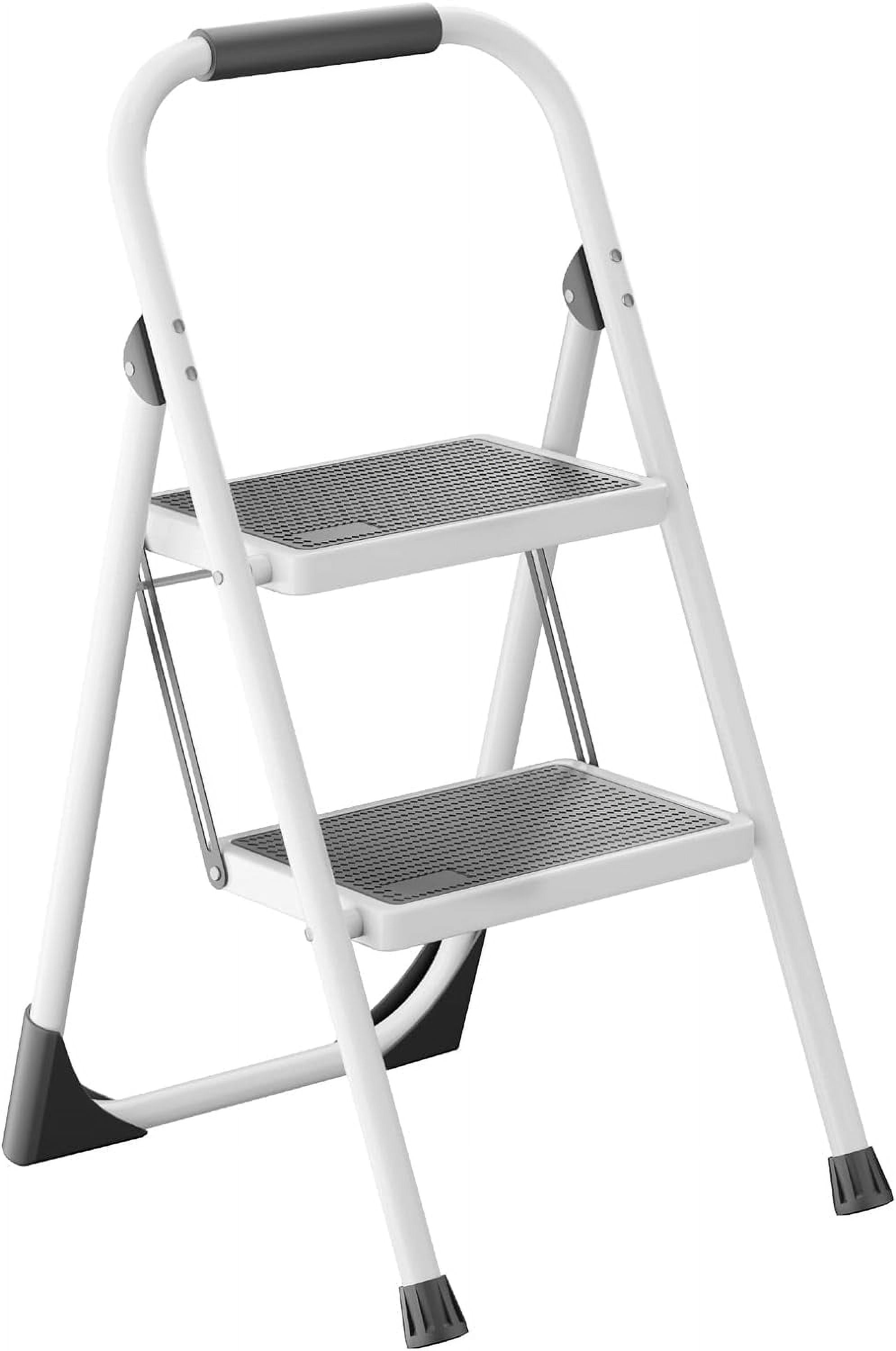 Jukkre Step Ladder Step Ladder Step Ladder with 2 Steps Sturdy ...