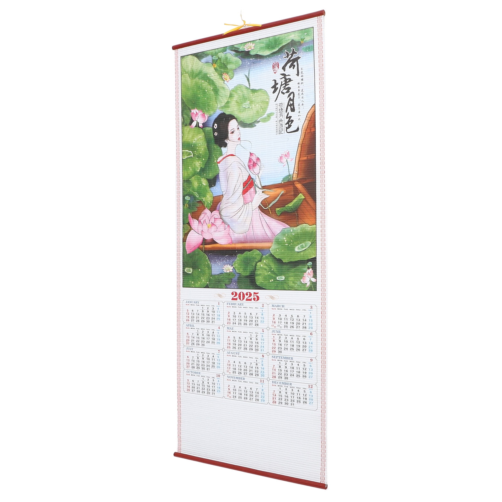 Traditional English Monthly Hanging Calendar Scroll Calendar 1 Set Wall ...