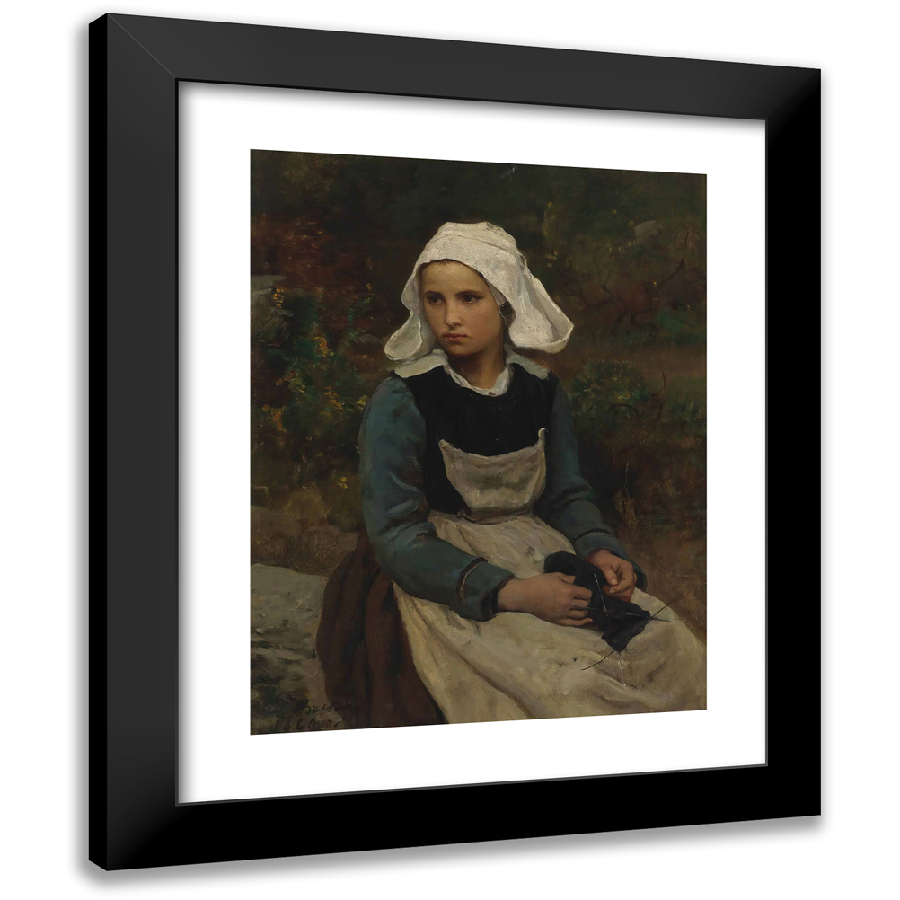 Jules Breton 12x14 Black Modern Framed Museum Art Print Titled - Young ...