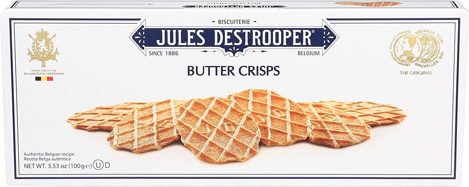 Jules Destrooper Butter Crisps, Belgian Butter Wafer Cookies, 3.5-Ounce ...