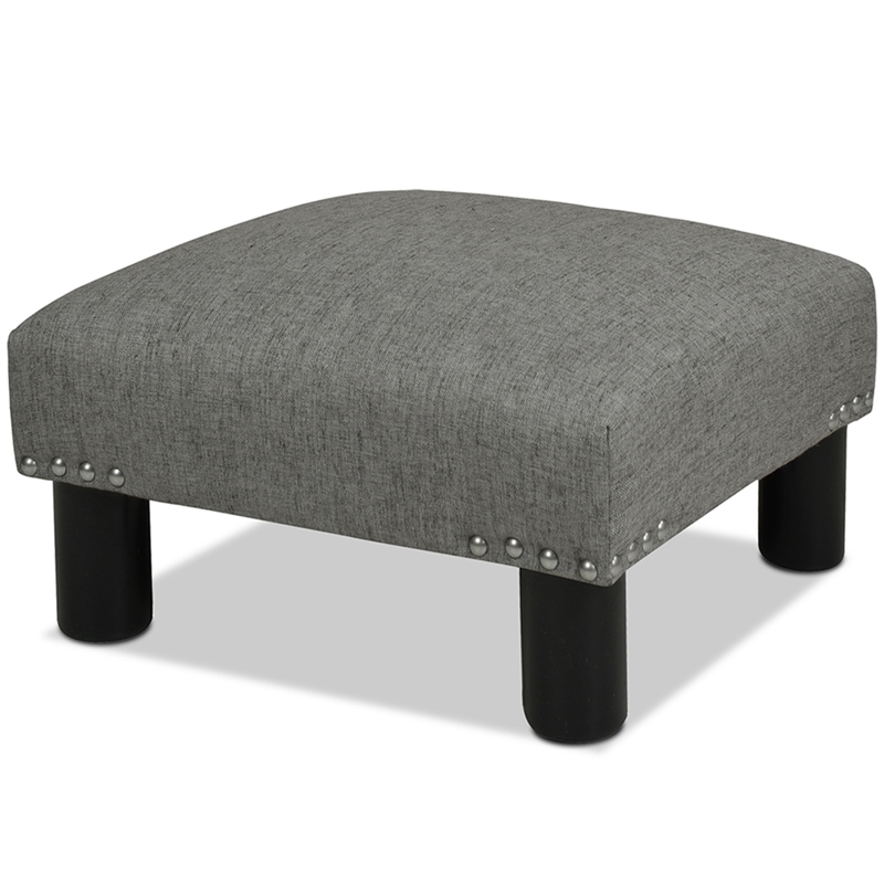 Jules Square Accent Footstool Ottoman Heathered Grey - Walmart.com
