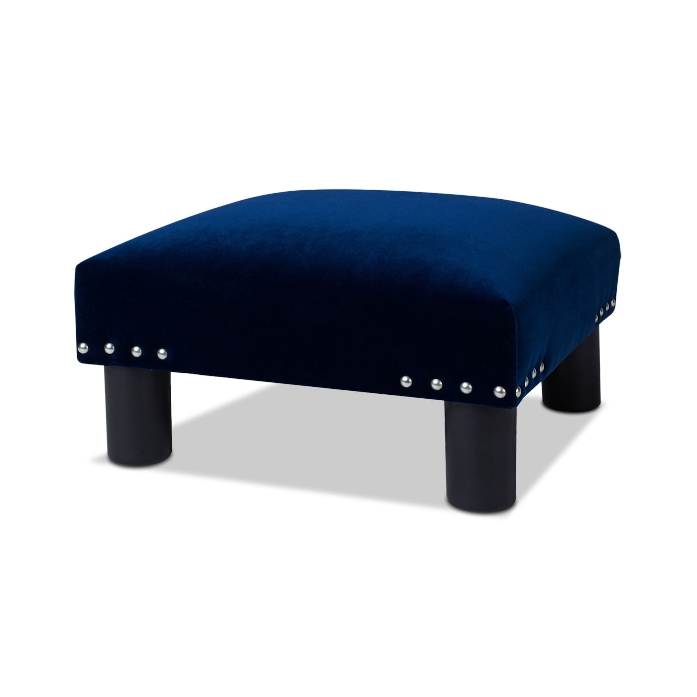 Jules Square Accent Footstool Ottoman Navy Blue - Walmart.com