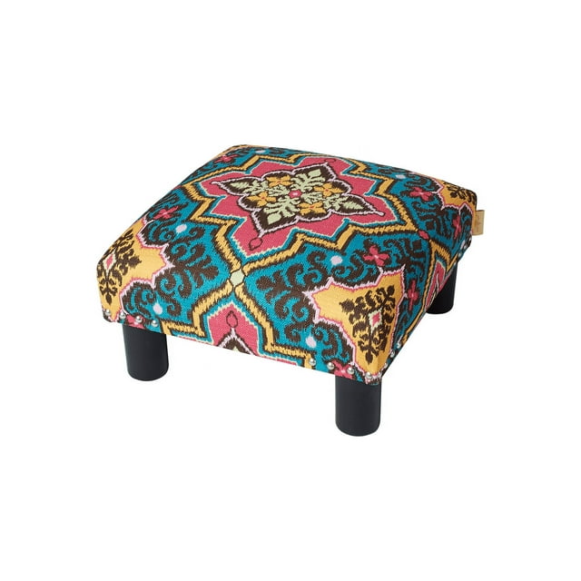 Jules Square Accent Footstool Ottoman, Tango Blue - Walmart.com