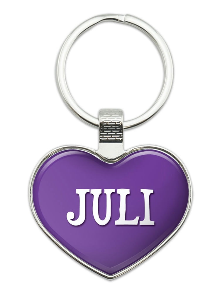 Juli I Love Name Heart Metal Key Chain - Walmart.com