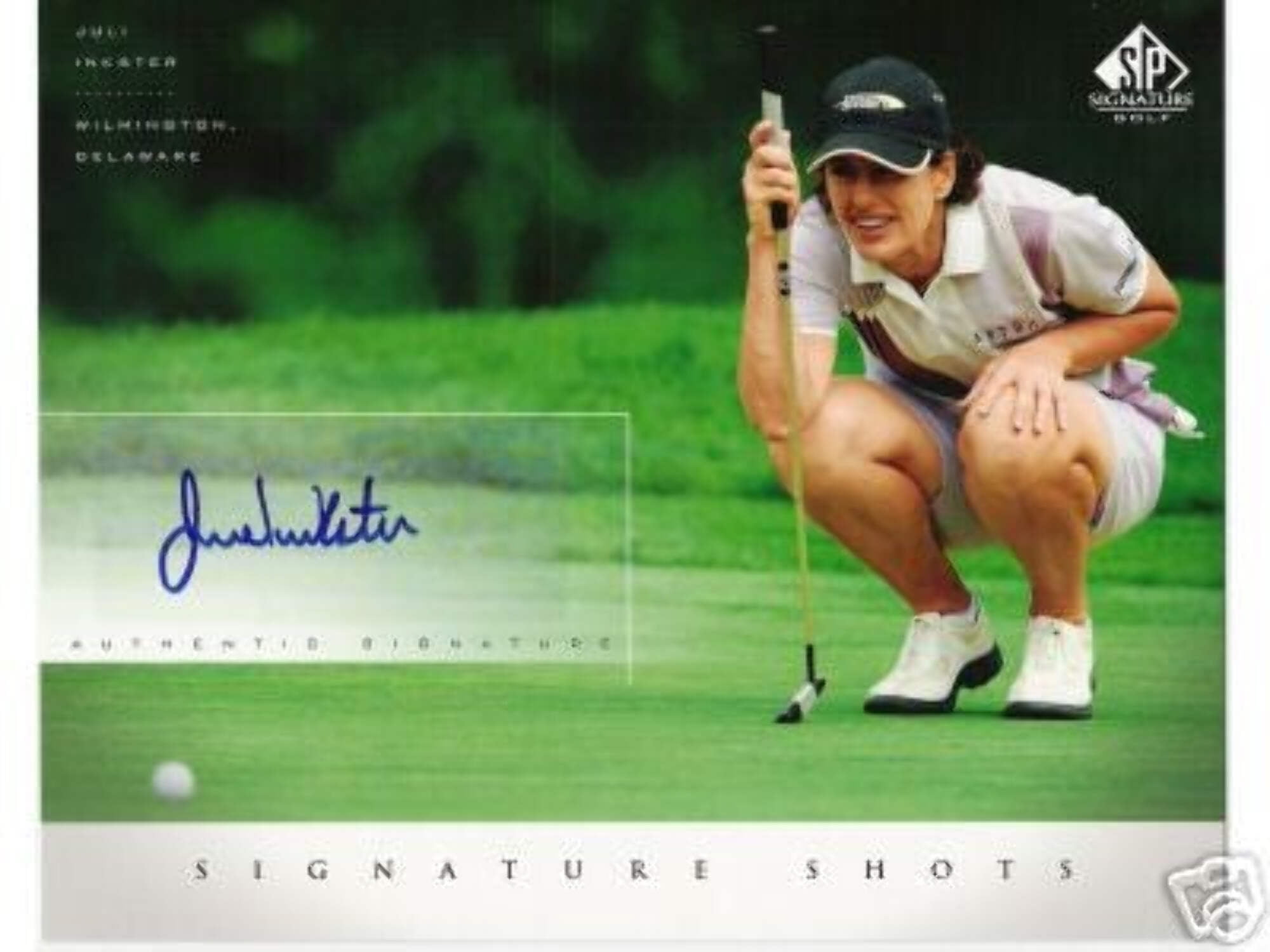 Juli Inkster certified autograph 2004 SP Signature Golf 8x10 photo card ...