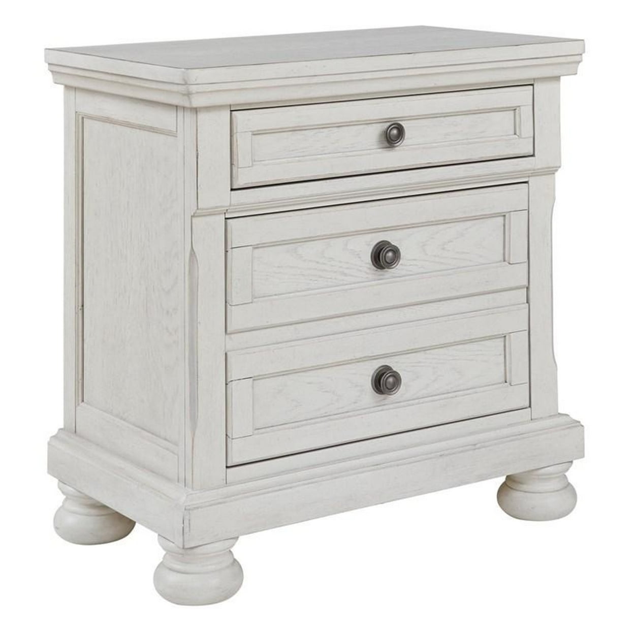 Julia 30 Inch Casual Nightstand Wood 2 Drawers Pull Out Tray White ...