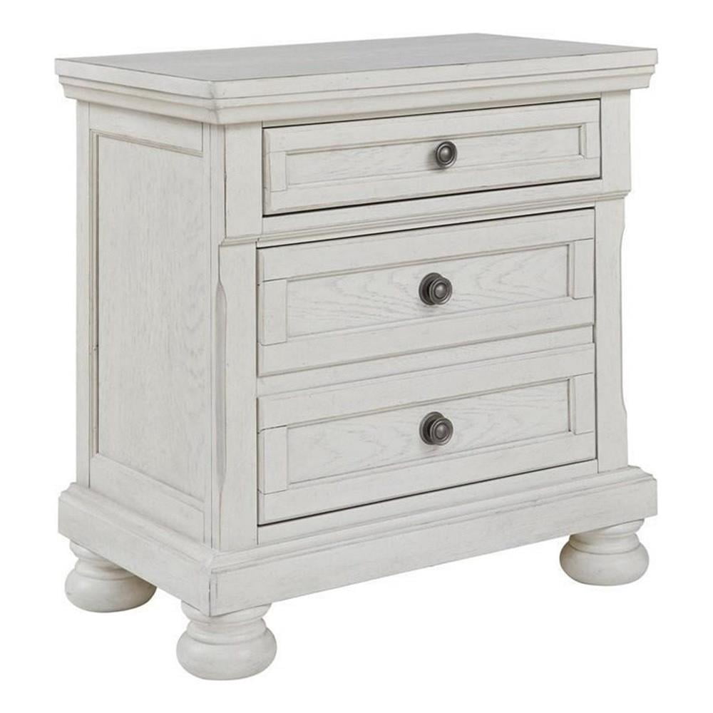 Julia 30 Inch Casual Nightstand- Wood- 2 Drawers- Pull Out Tray- White ...