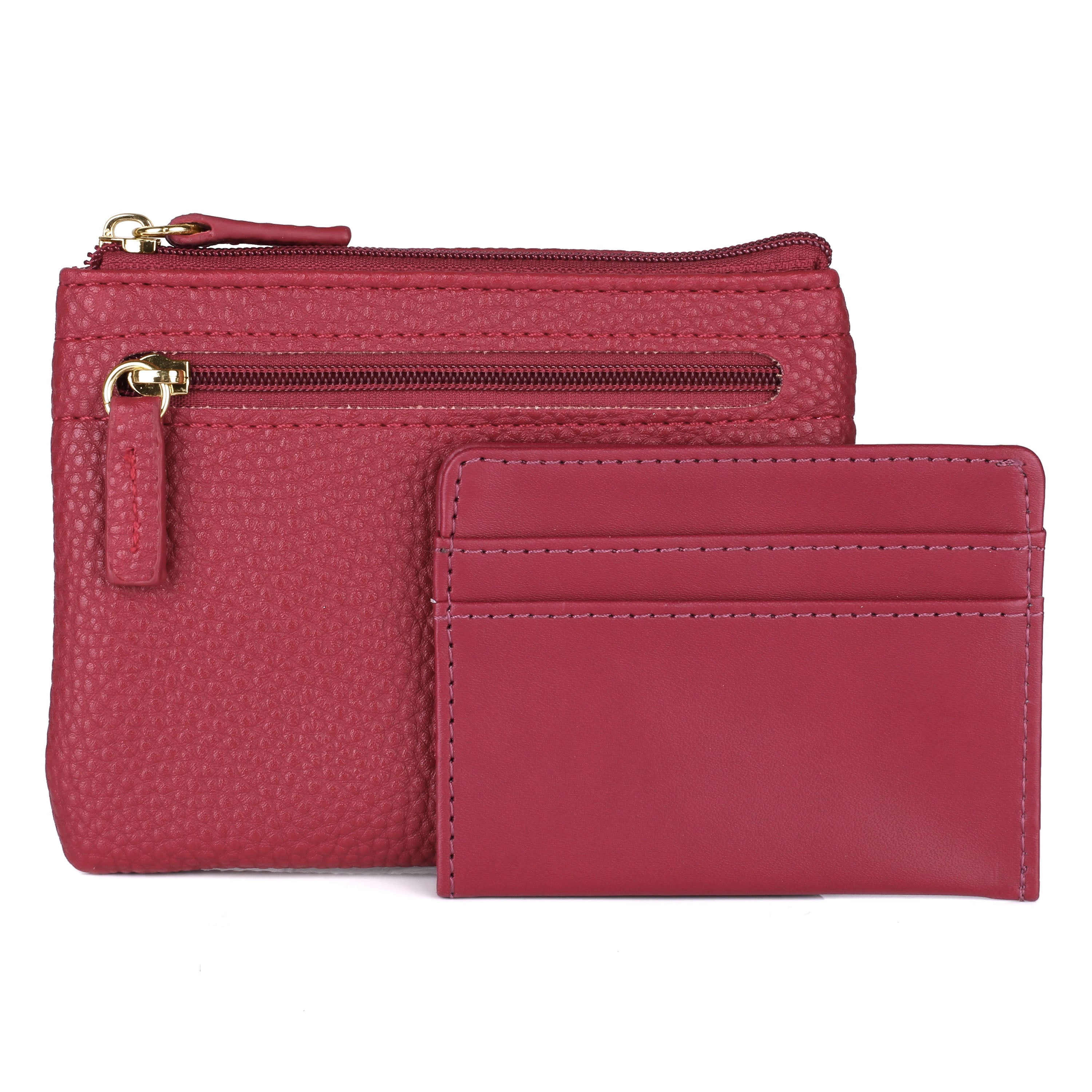 Julia Buxton Women's Pebble RFID Pik-Me-Up Large ID Coin Card Case, Red ...