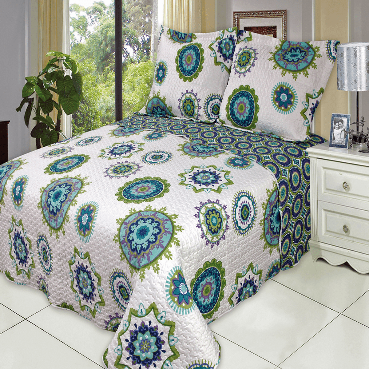 Julia Fashion Full Size Floral Design Coverlet Set, Oversized ...