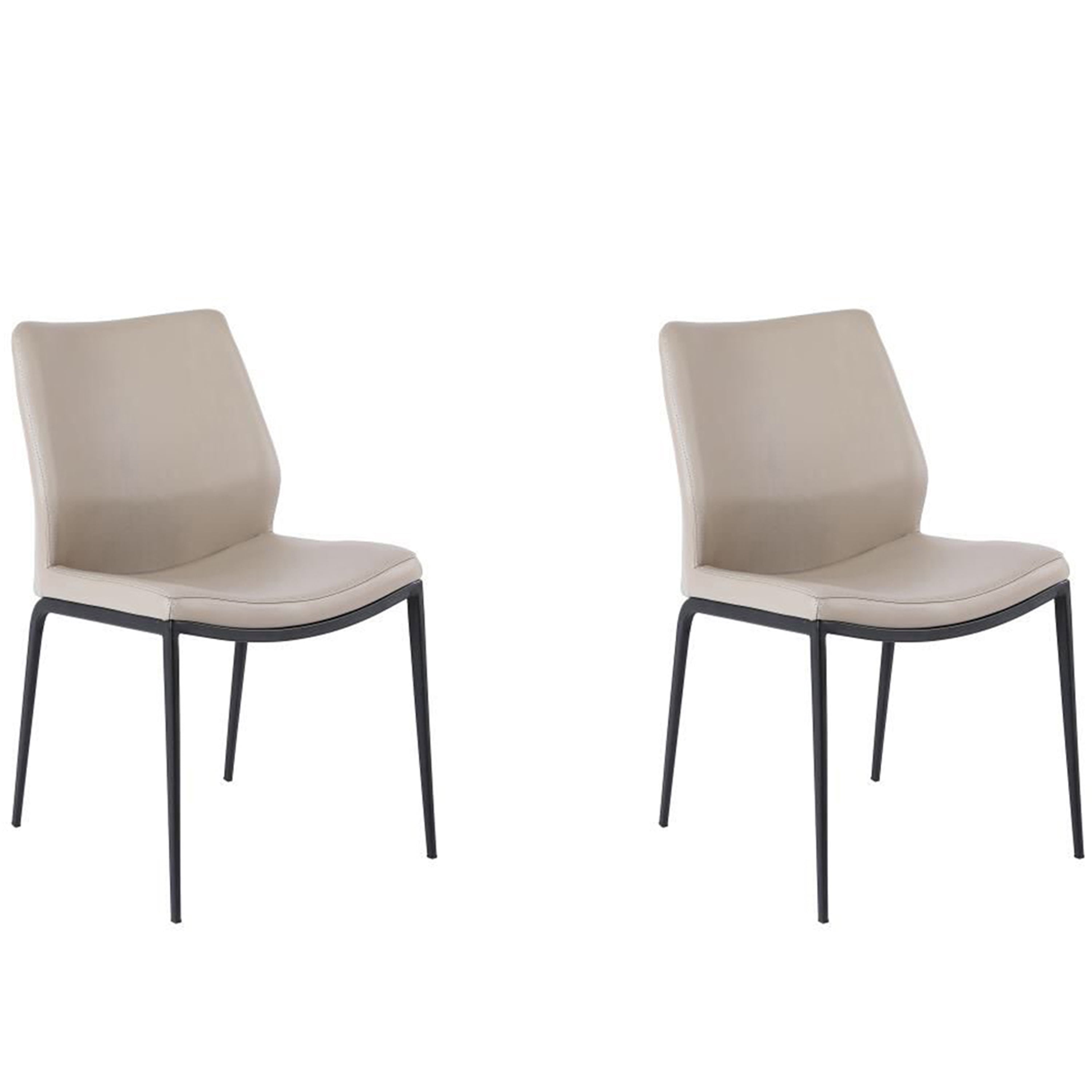 Julia Modern Dining Chair Taupe PU (Set of 2) - Walmart.com